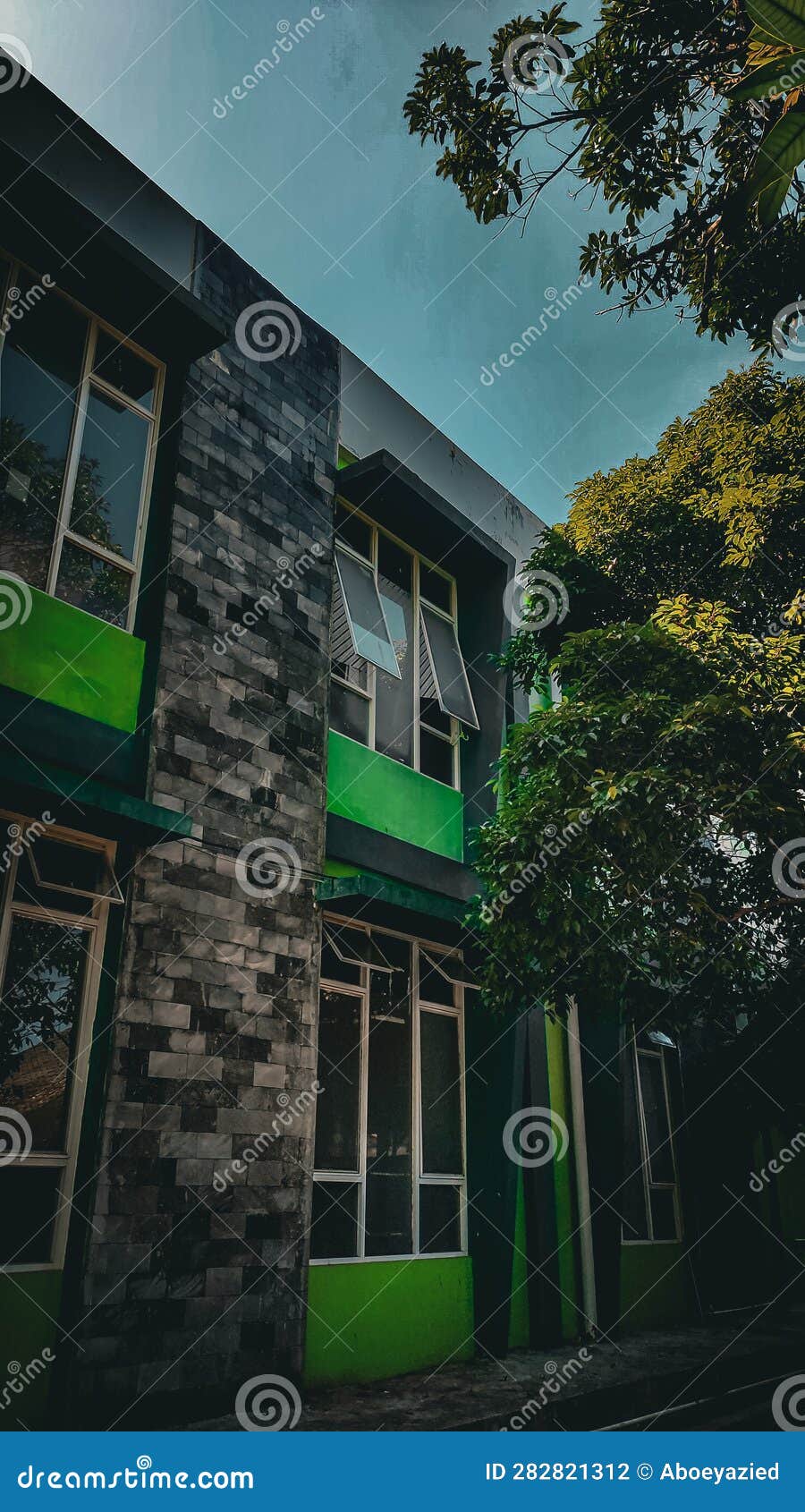 A Building of a Boarding School Green Stock Photo - Image of building ...