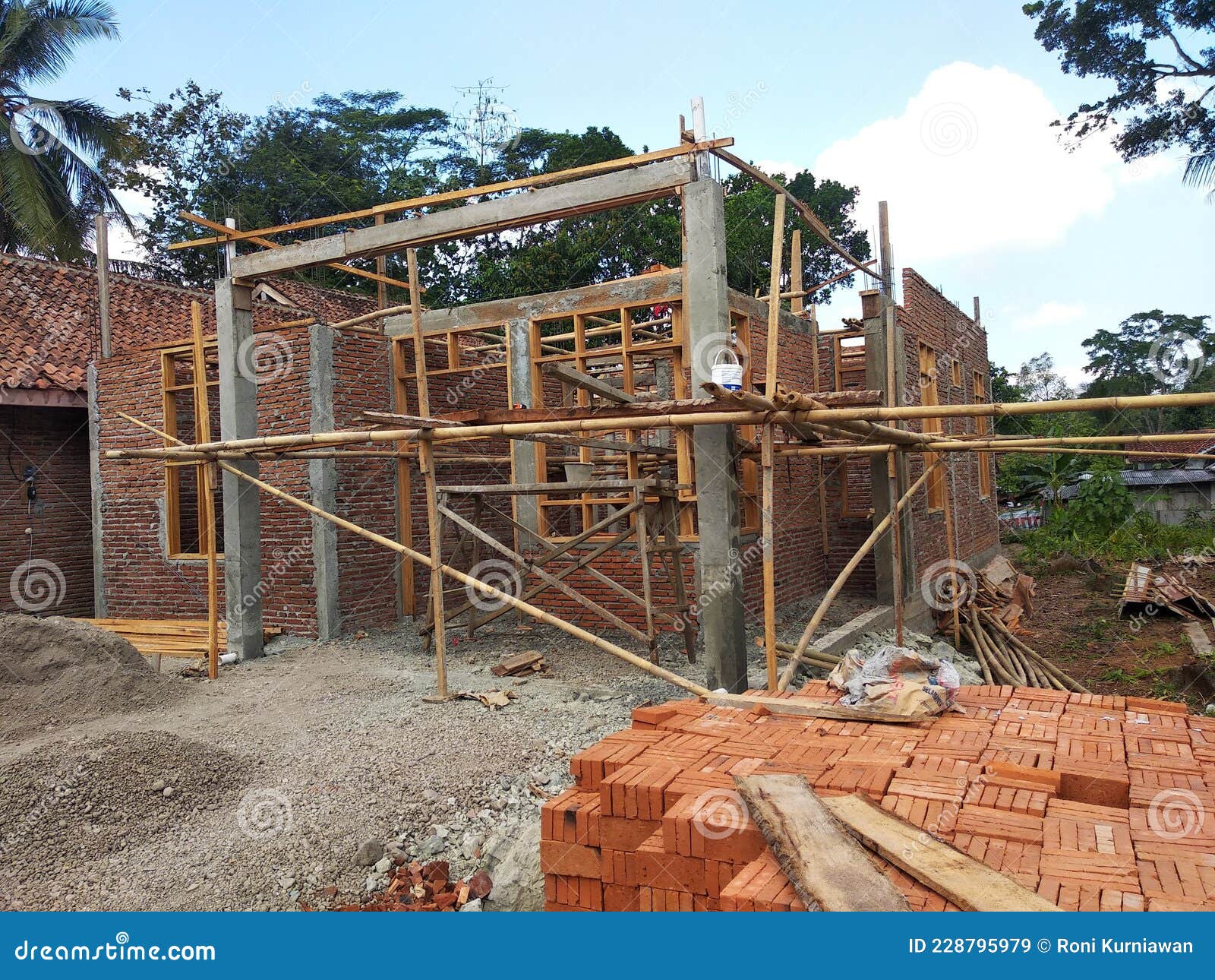 Building brick house stock image. Image of bricks, composed - 228795979