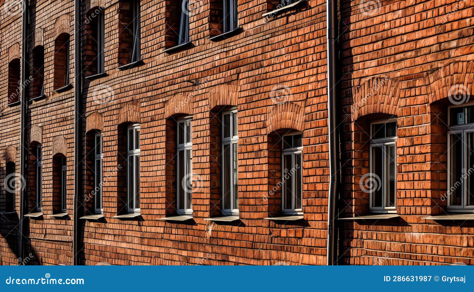 Building, Brick Wall, Even Row of Bricks Stock Illustration ...