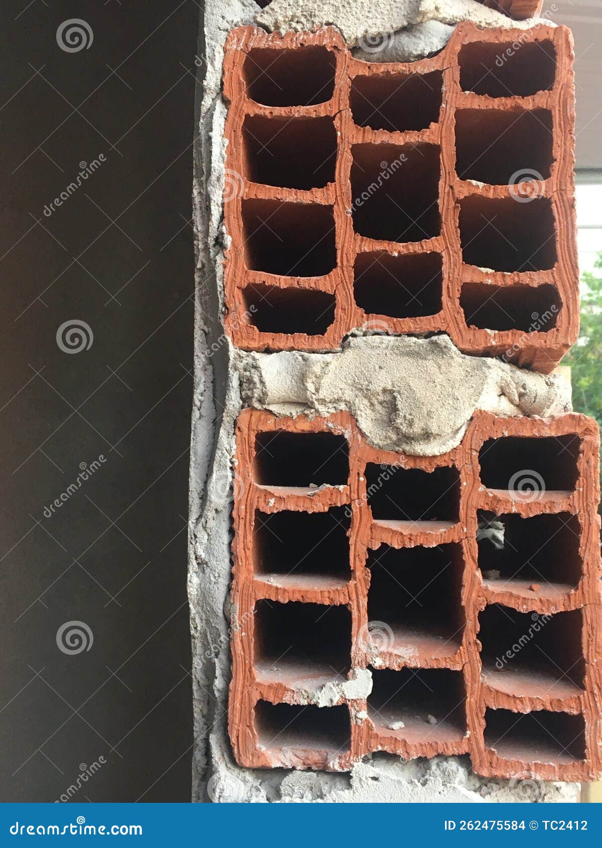 Building a Brick Wall. Building Materials Stock Photo - Image of ...