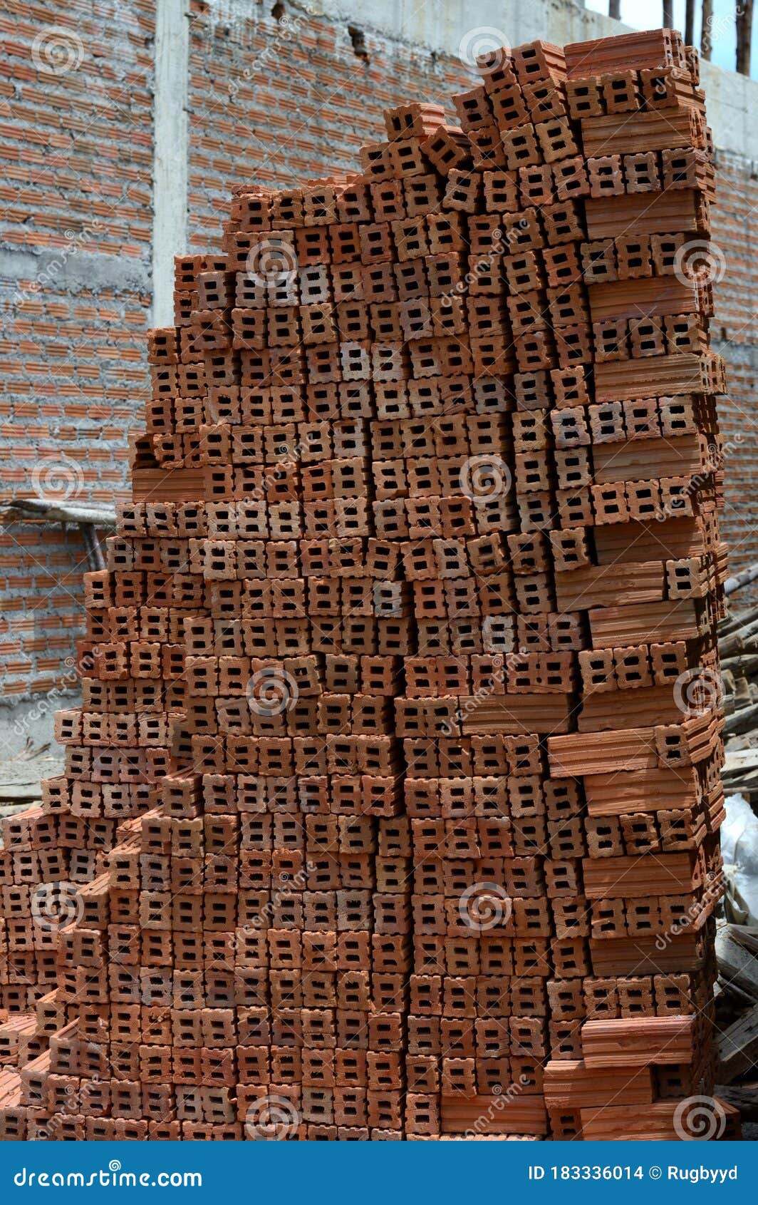 Building Bricks Stacked Ready for Construction Stock Photo - Image of ...