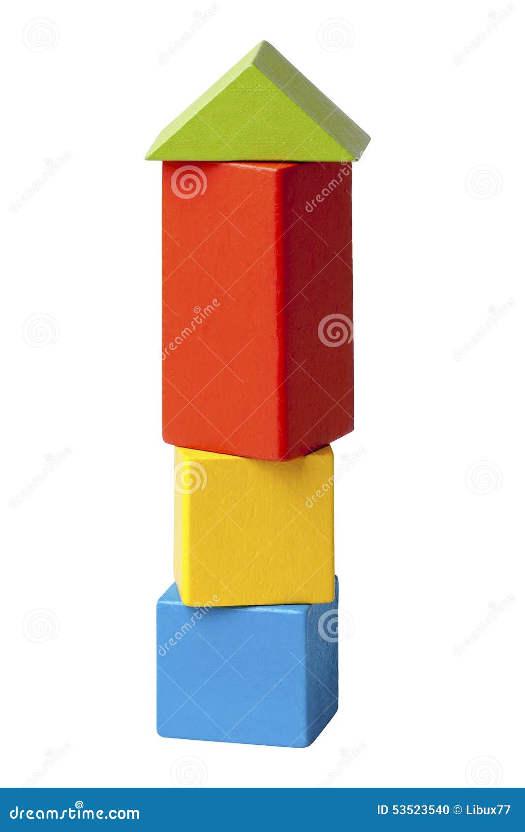 Building Bricks Toy Multicolor High Tower Isolated Stock Photo - Image ...