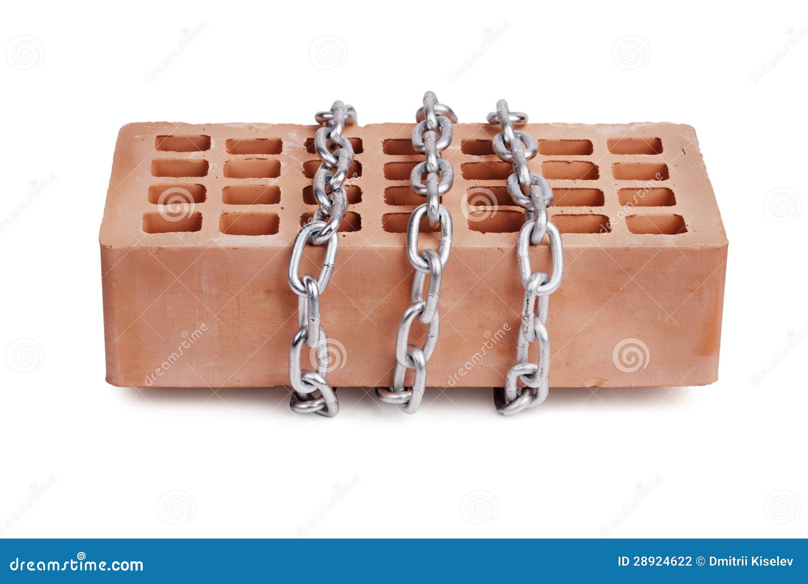 Building Bricks, Wrapped in Steel Chain Stock Photo - Image of safety ...