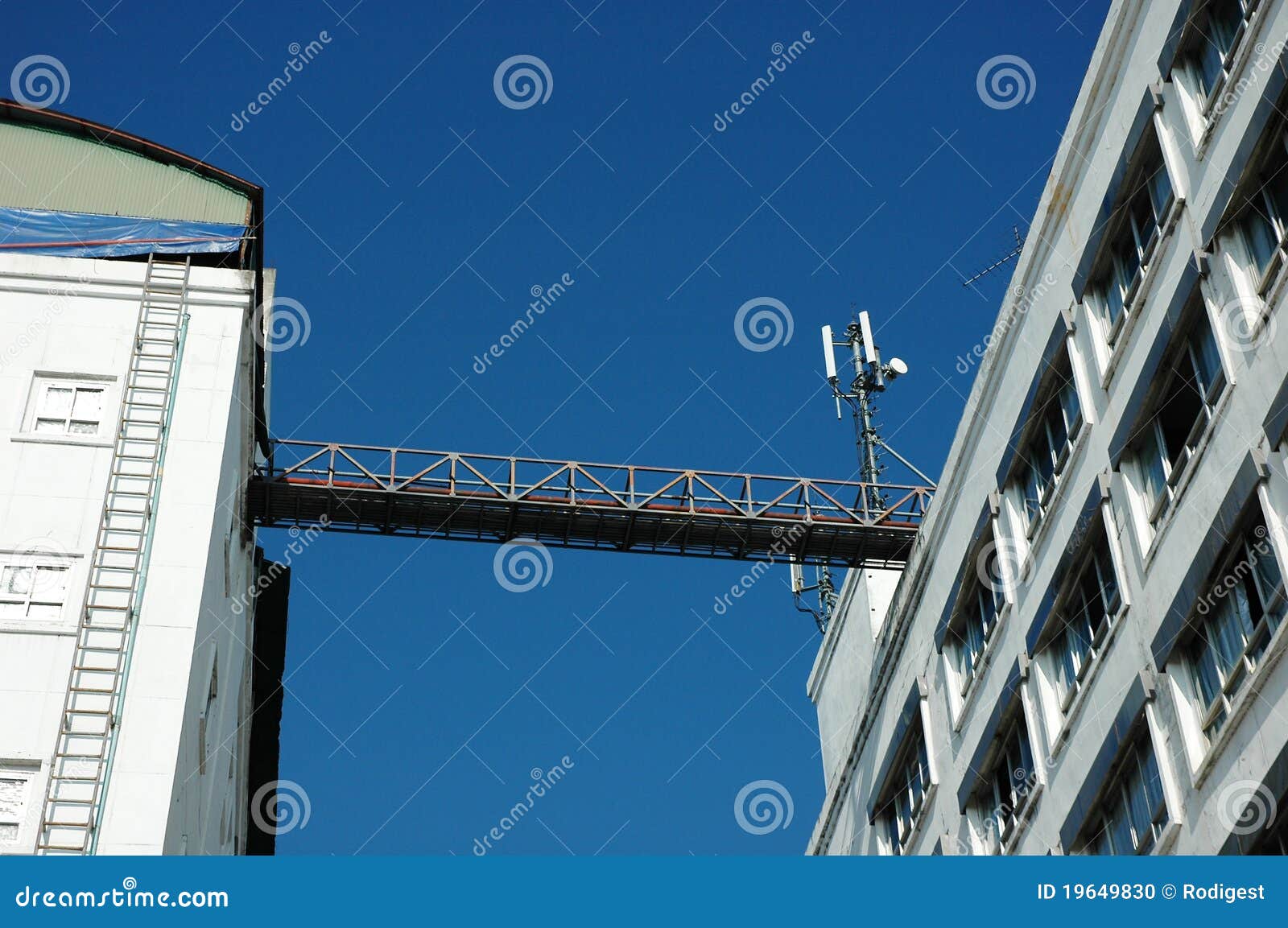 Building Bridge Connect Outdoor Day Stock Photo - Image of blue ...