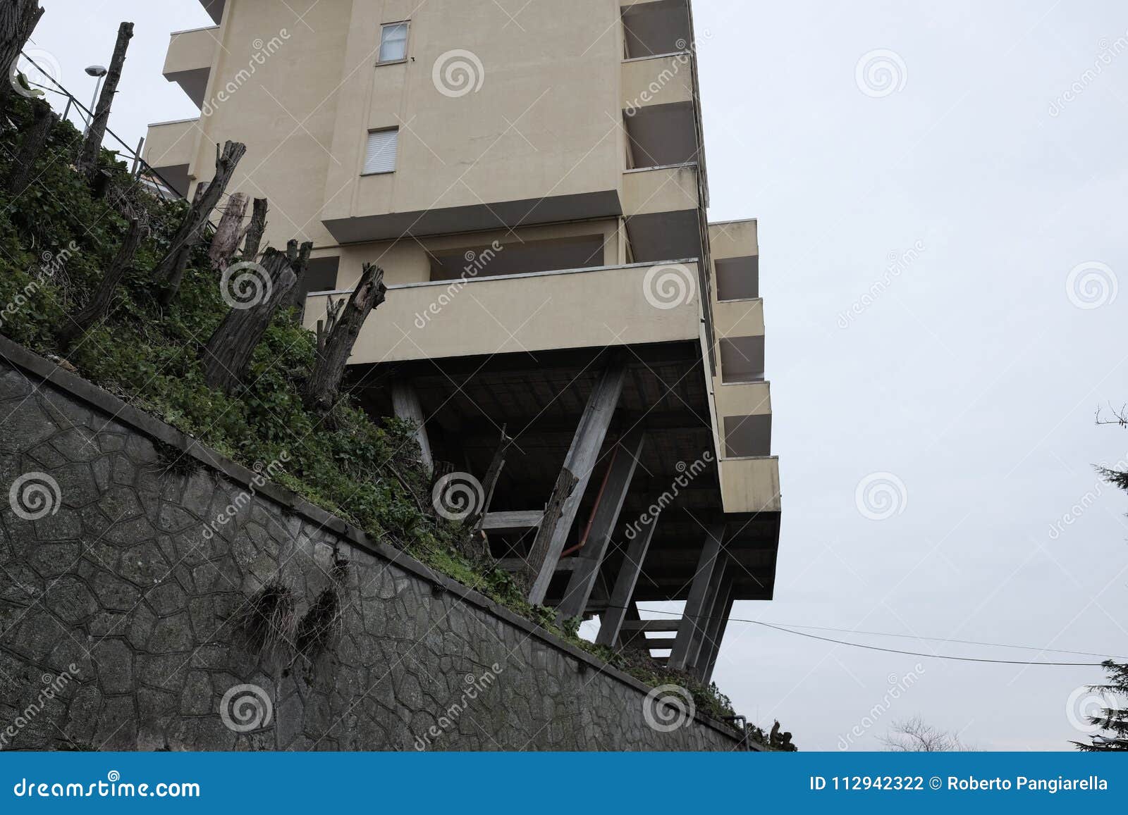 Building Built on the Ravine Stock Photo - Image of home, building ...