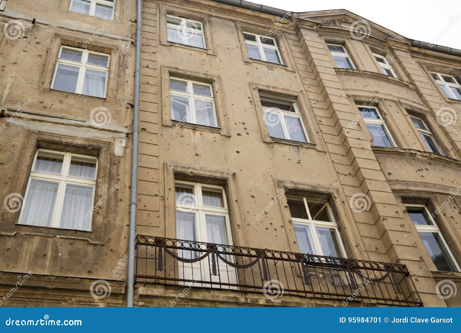 Building with Bullet Holes of War Stock Image - Image of conflict ...