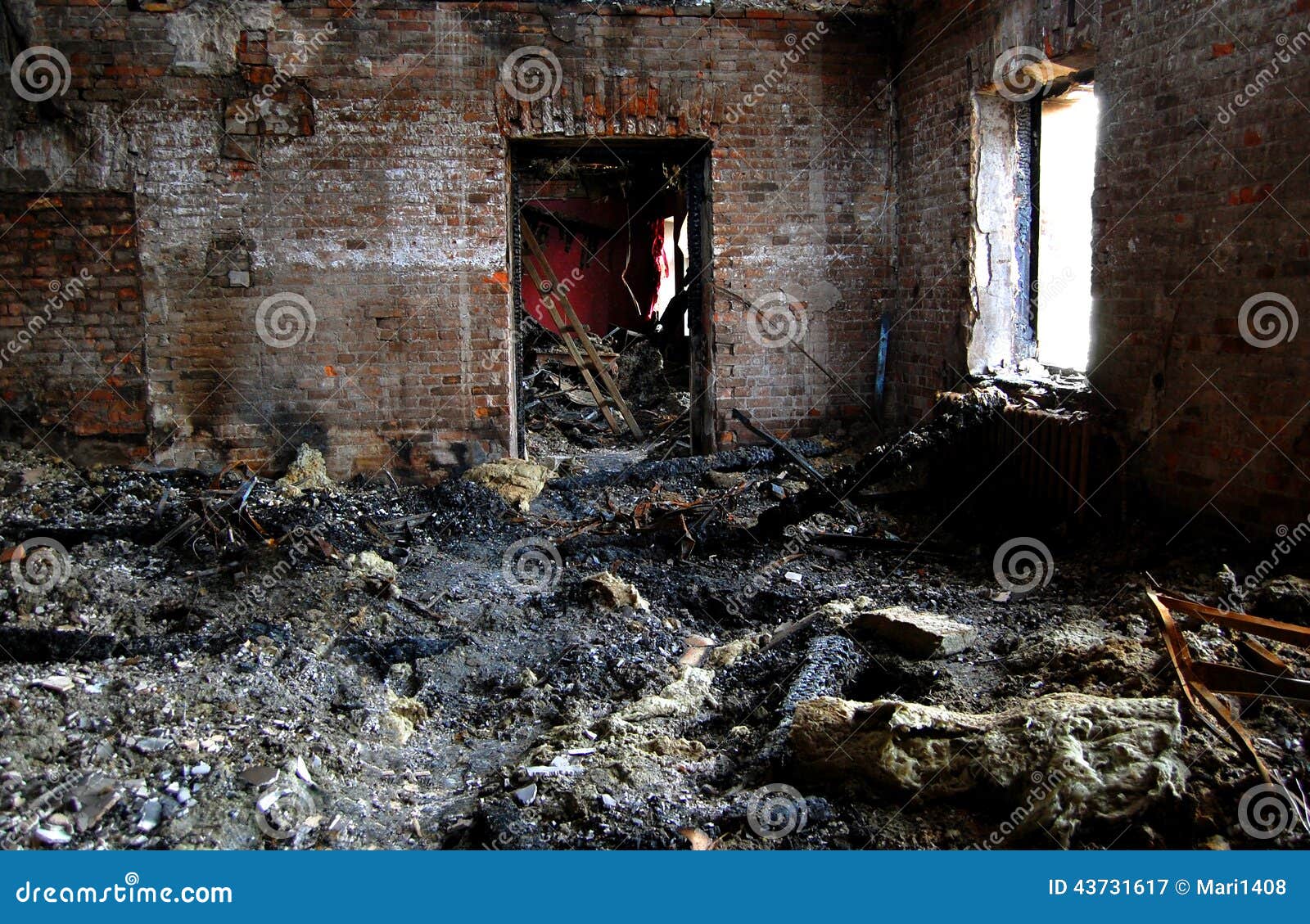 Building burned stock image. Image of dark, unclean, indoors - 43731617