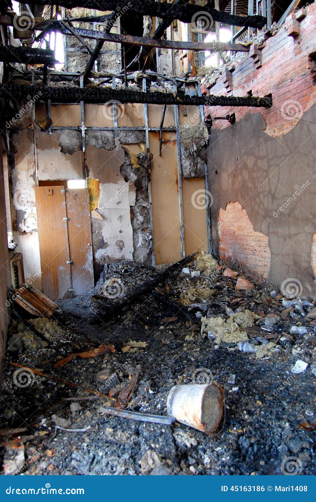 Building burned stock photo. Image of despair, interior - 45163186