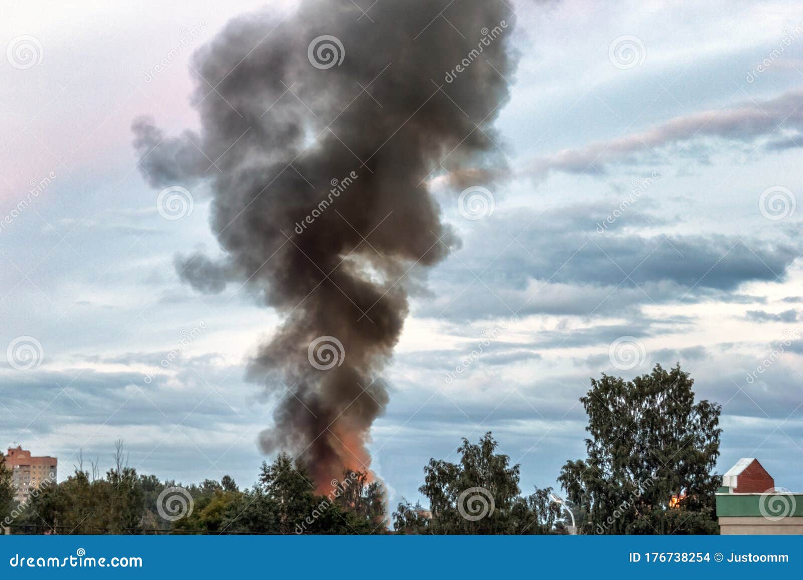 Black Smoke From Fire In The City. Editorial Photo | CartoonDealer.com ...