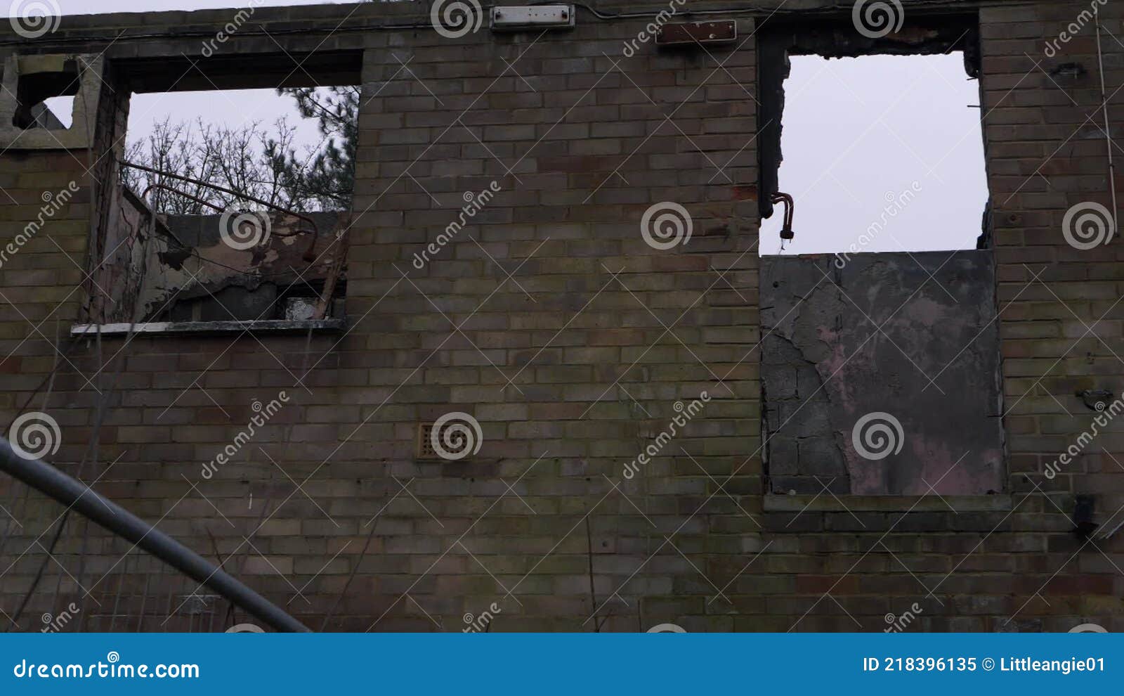 Building with Burnt Out Windows after Fire Stock Video - Video of ...
