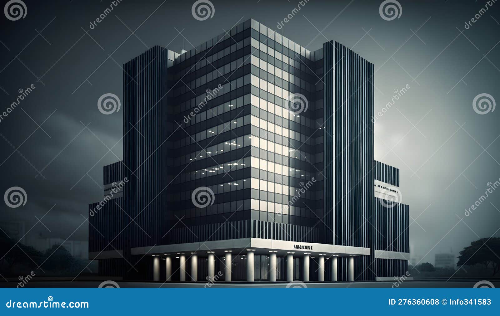 Building Business Tower Realistic Digital Render One Created with ...