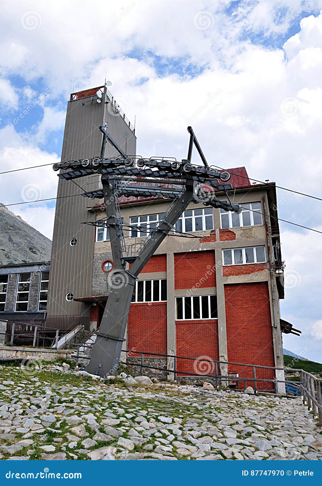 Building Cableway in the Mountains Stock Photo - Image of transport ...