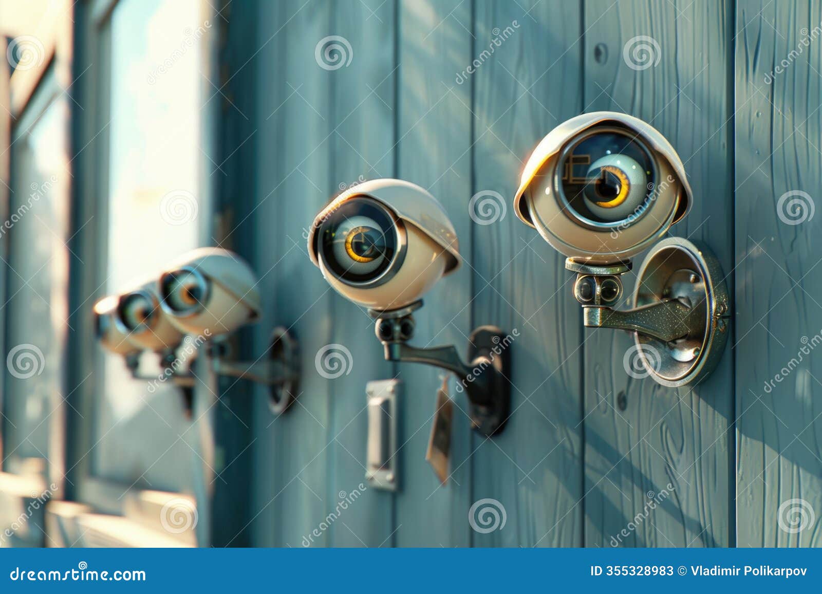 A Building with Cameras Installed on Its Side, Possibly for Security or ...