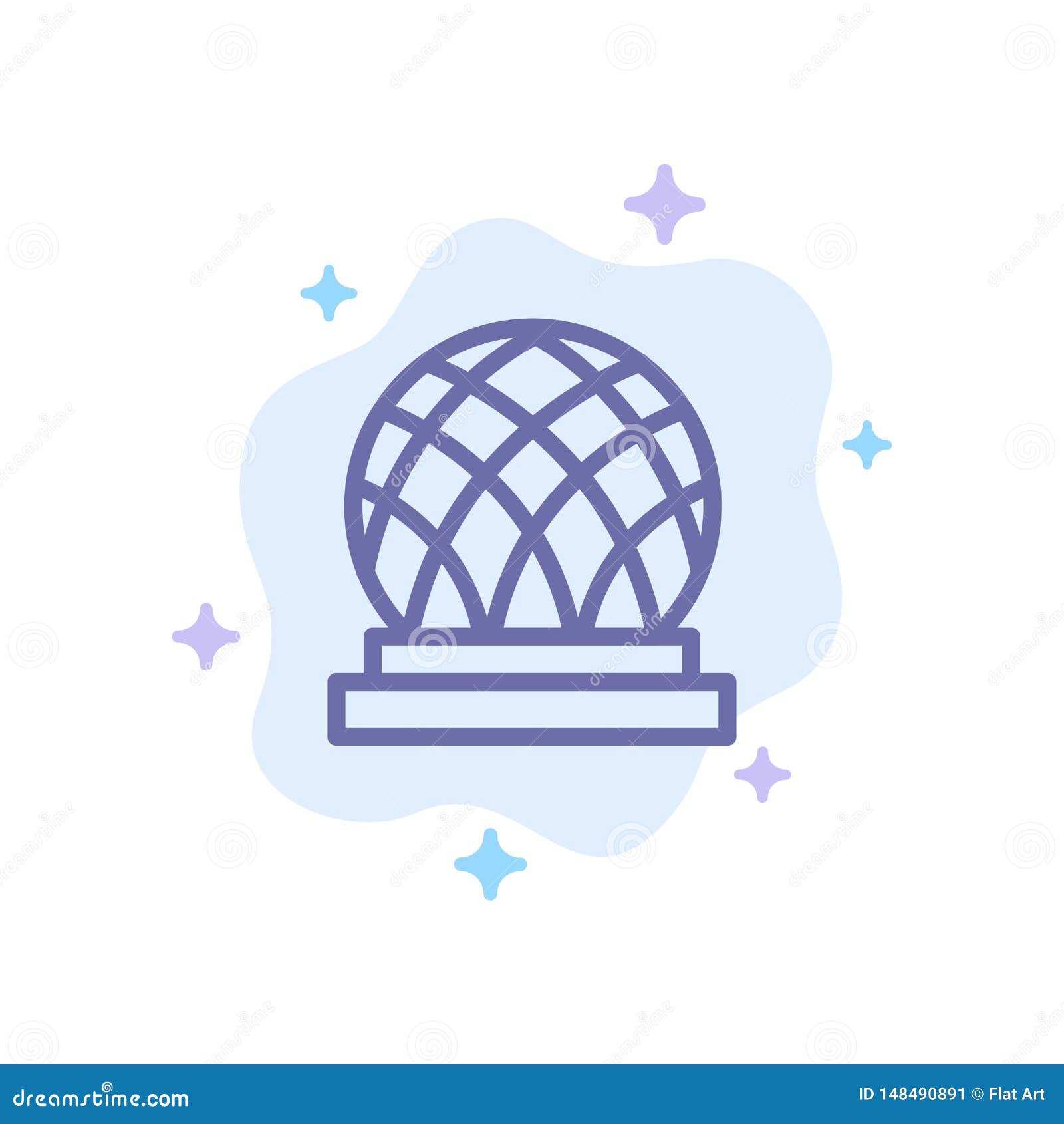 Building, Canada, City, Dome Blue Icon on Abstract Cloud Background ...