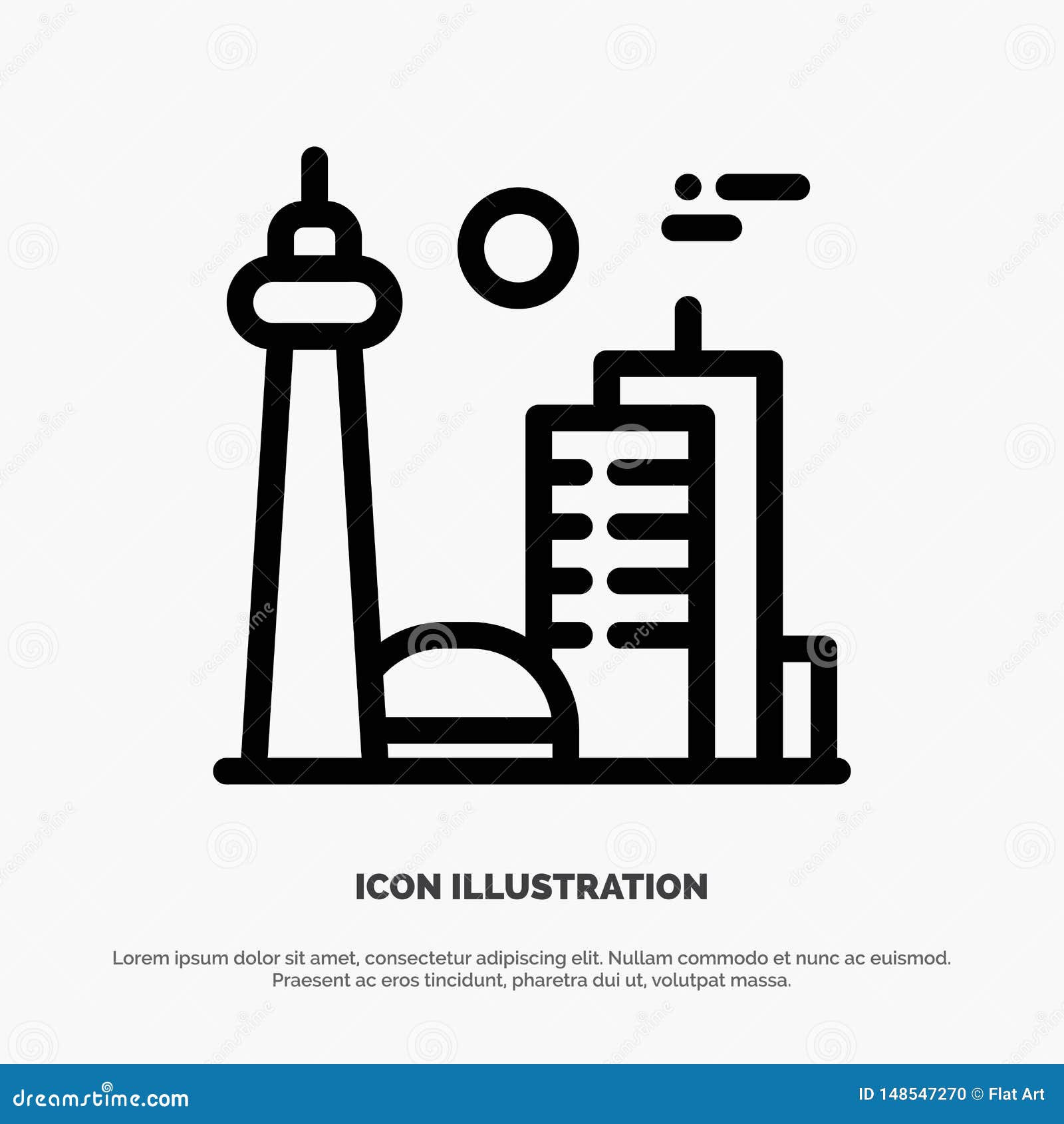 Building, Canada, City, Famous City, Toronto Blue Icon On Abstract ...