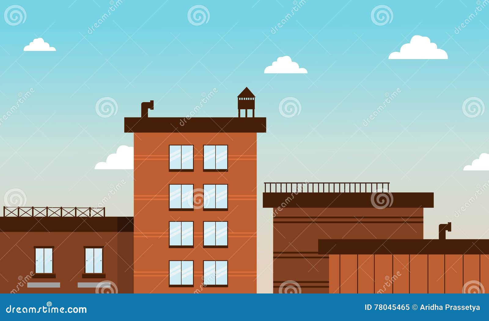 Building in Cartoon Flat Style Vector Stock Vector - Illustration of ...