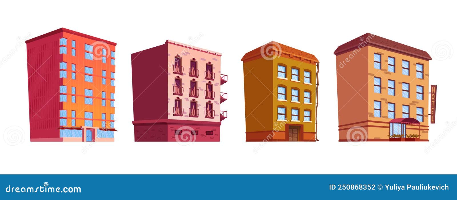 Building Cartoon Vector Isolated Illustrations Stock Vector ...