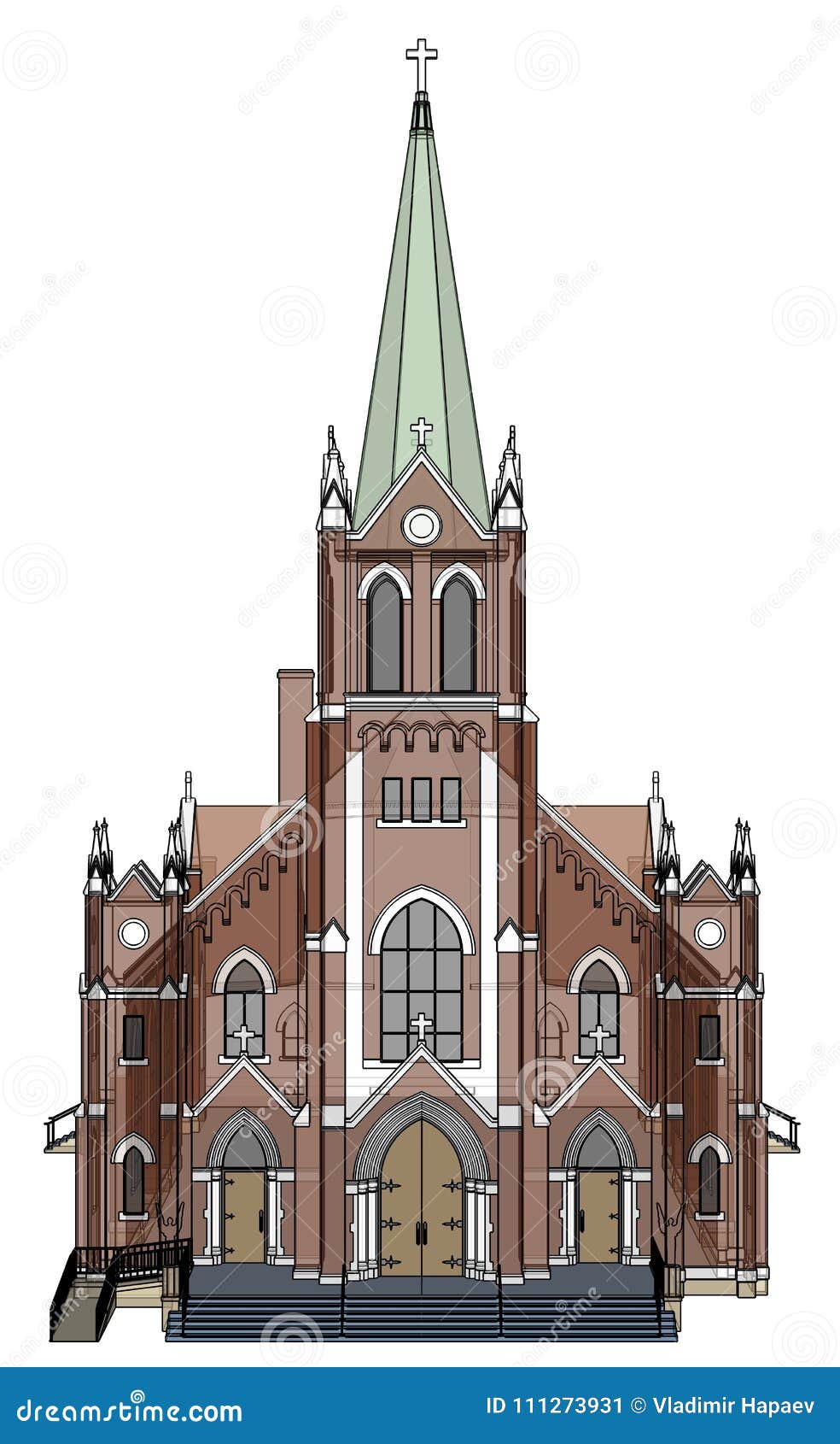 The Building of the Catholic Church, Views from Different Sides. Three ...