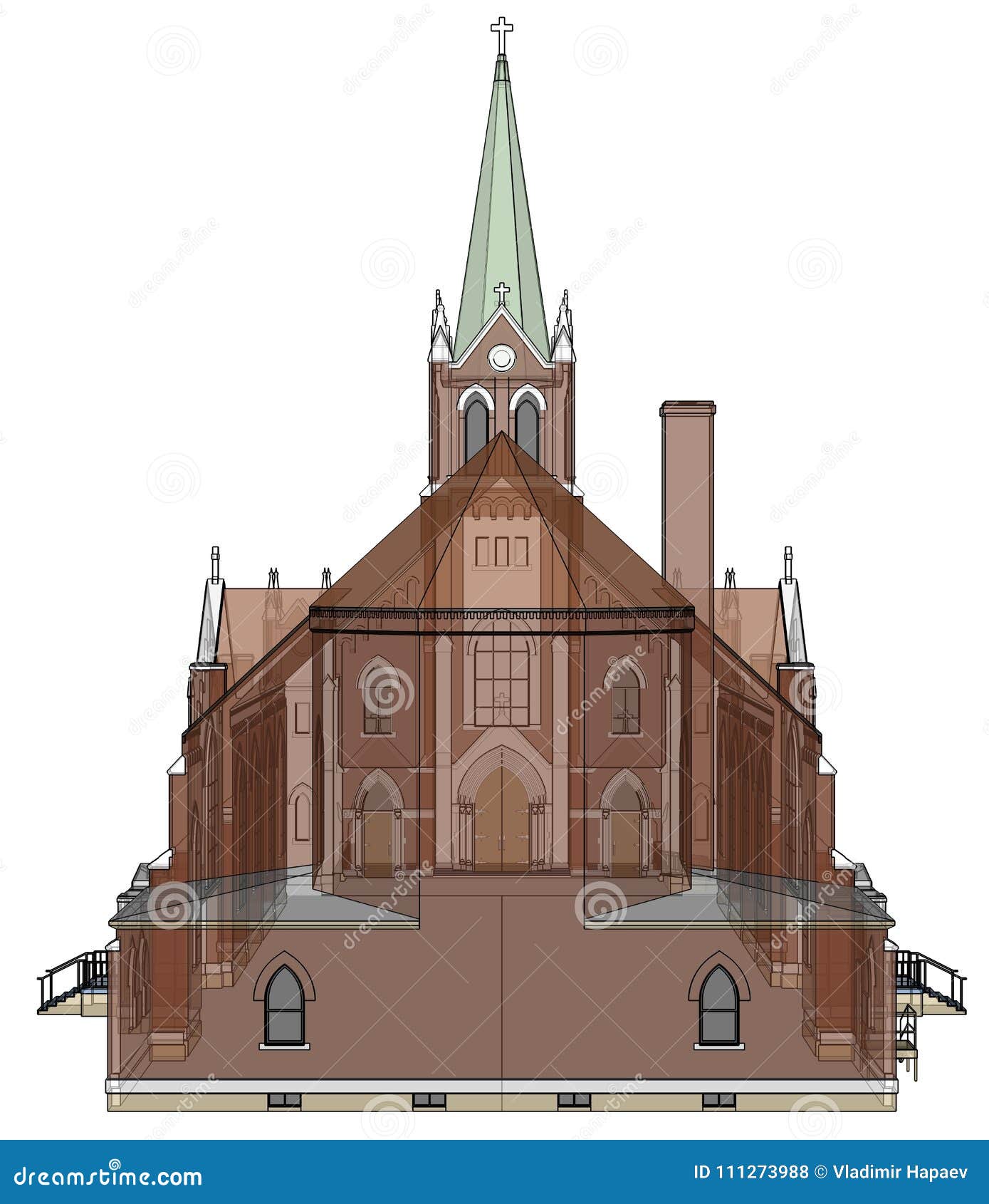 The Building of the Catholic Church, Views from Different Sides. Three ...