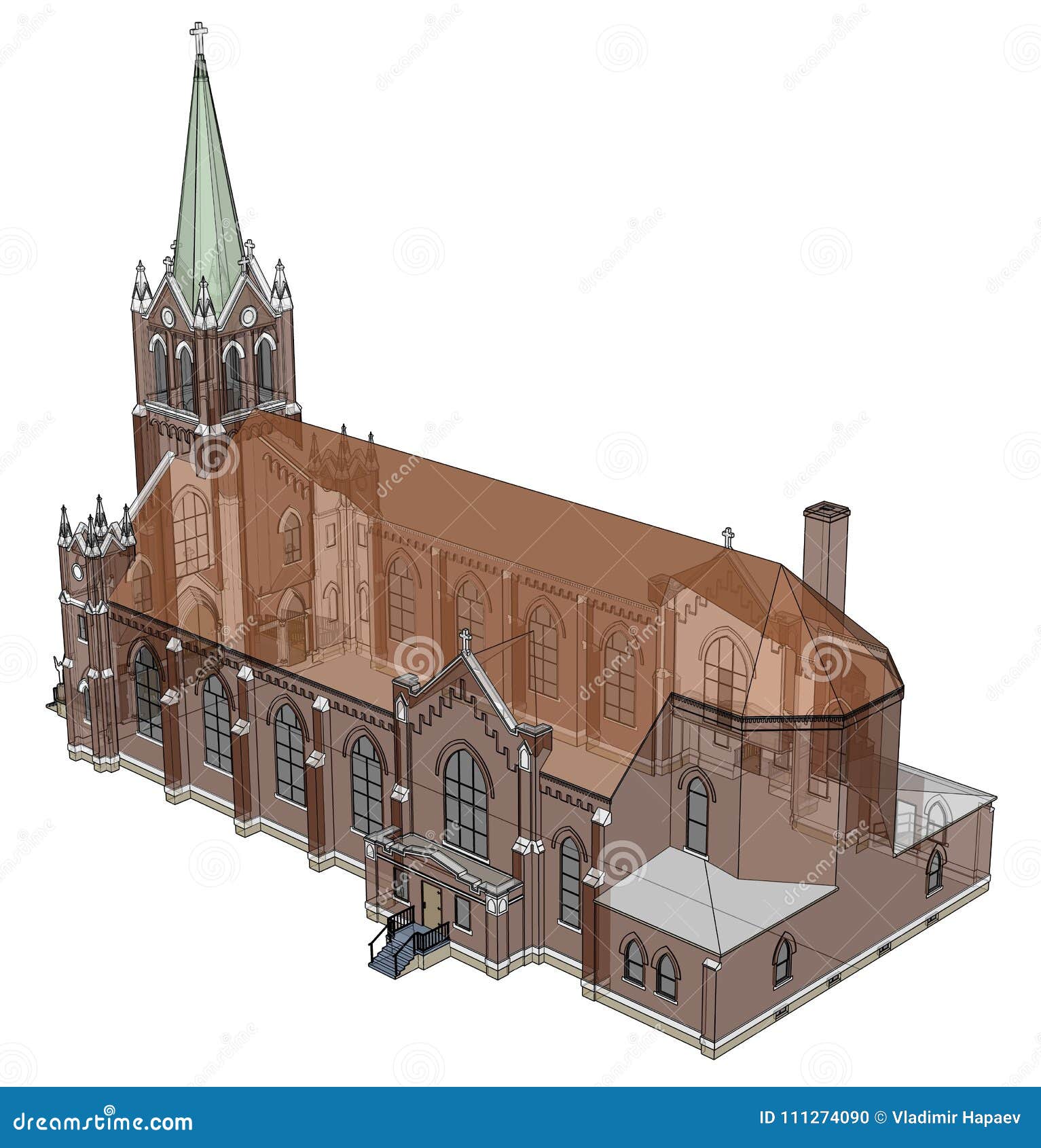 The Building of the Catholic Church, Views from Different Sides. Three ...