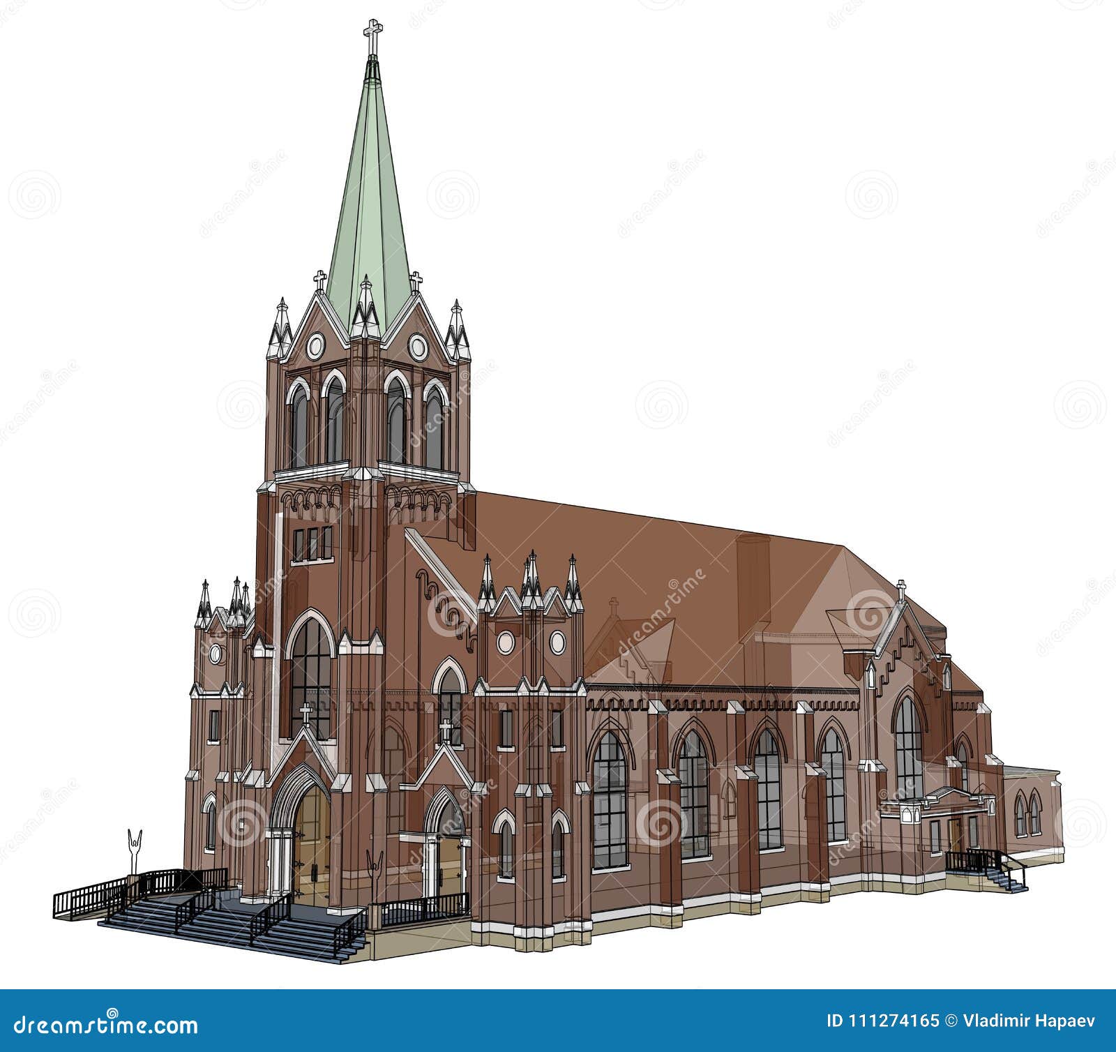 The Building of the Catholic Church, Views from Different Sides. Three ...