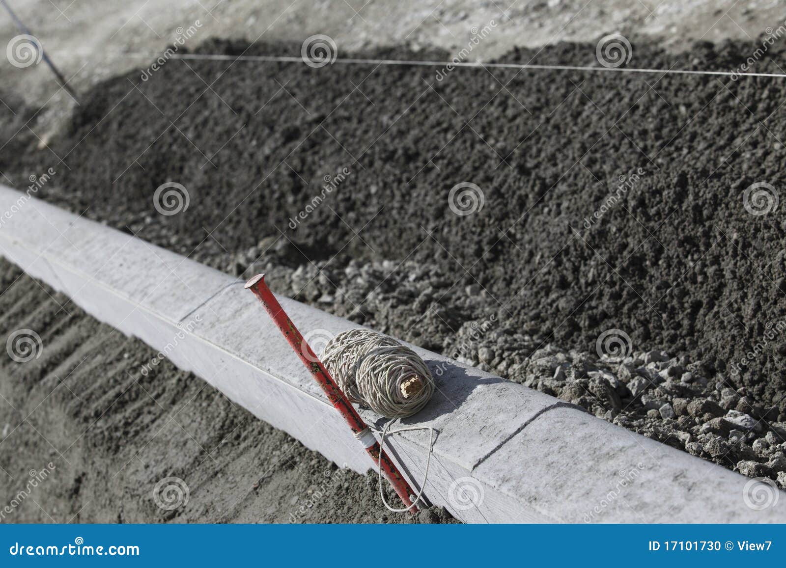 Cement Curb With Chipped Yellow And White Paint Stock Image ...
