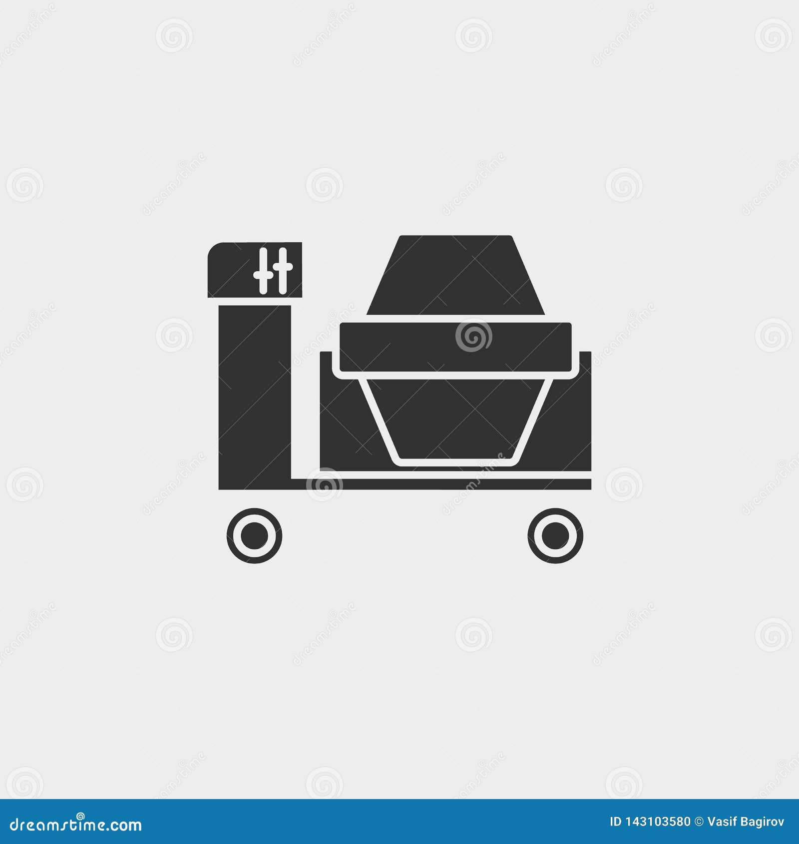 Building Cement, Cement Mixer , Icon, Flat Illustration Isolated Vector ...