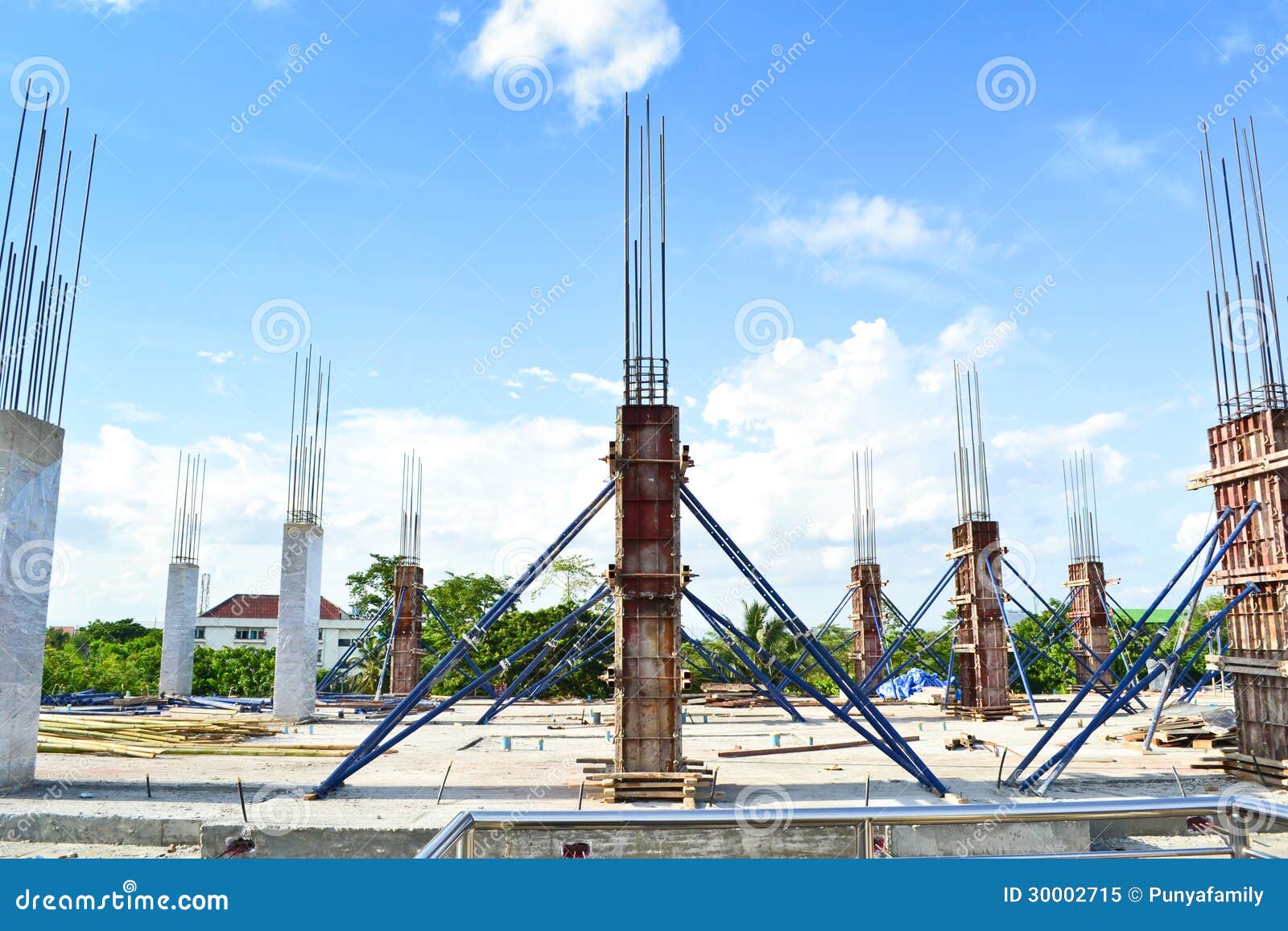 Building Cement Pillar in Construct Site Stock Image - Image of build ...