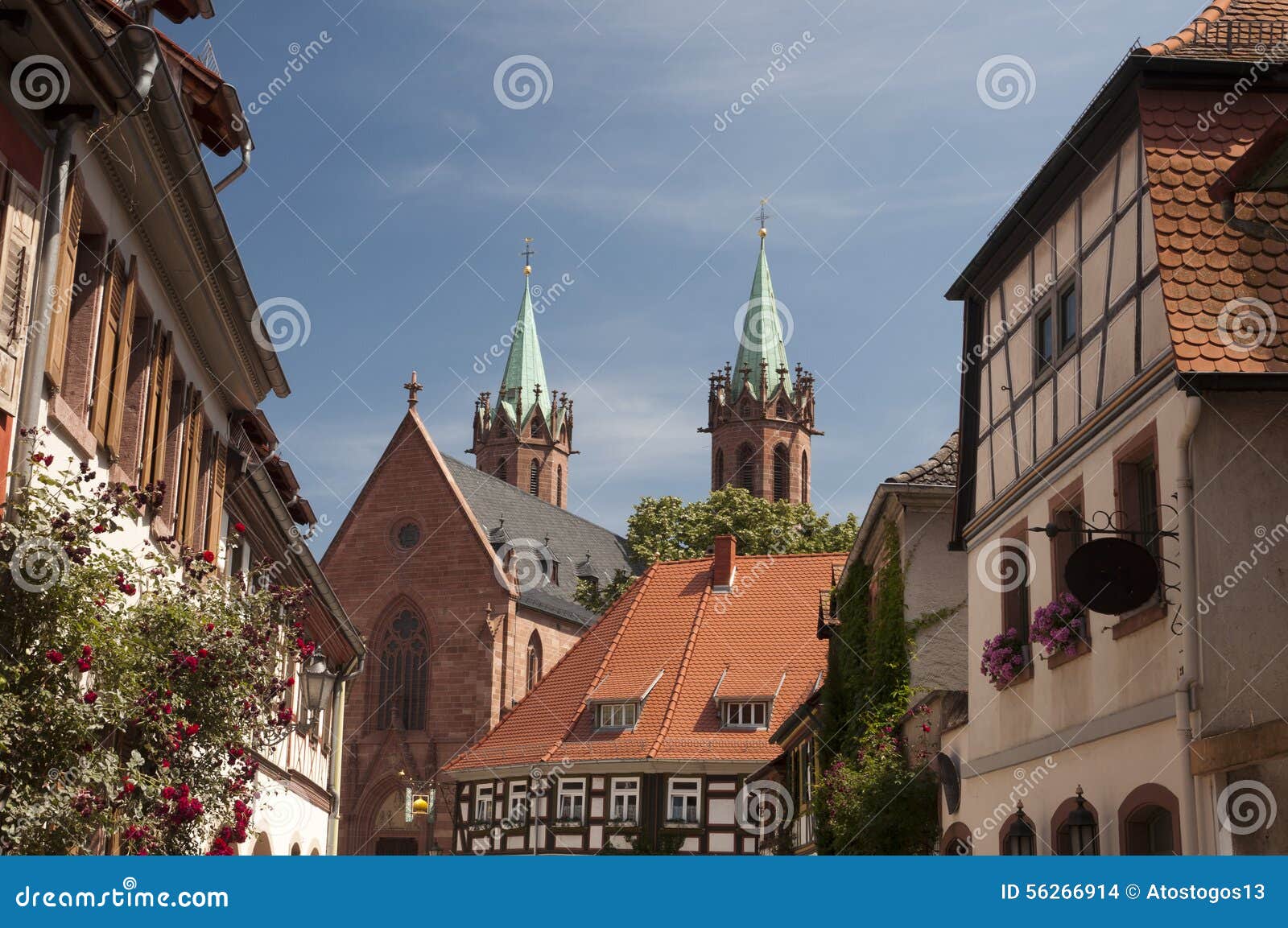 Building and Church in Ladenburg. Germany Stock Photo - Image of place ...