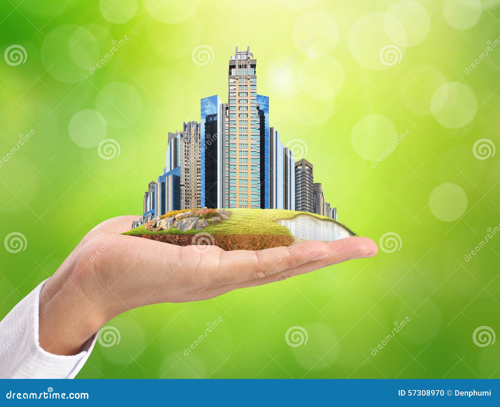 Building city on hand stock photo. Image of home, icon - 57308970