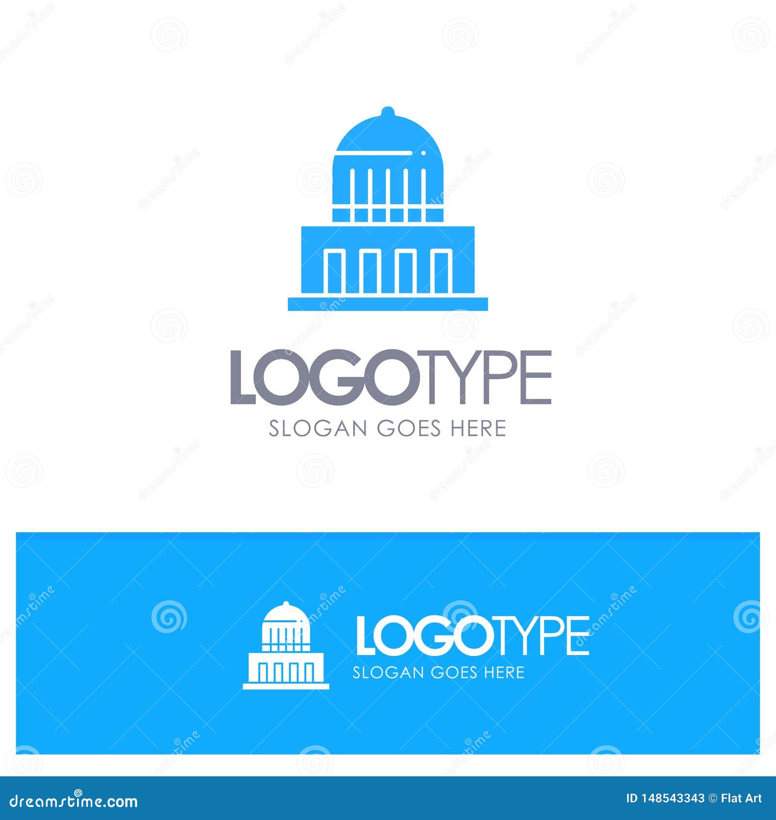 Building, City, Landmark, Usa Blue Solid Logo with Place for Tagline ...