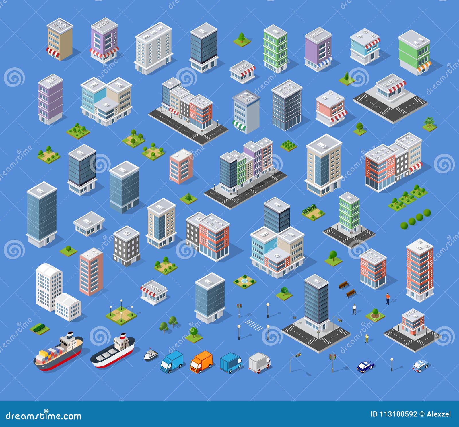 Building city map kit stock vector. Illustration of cityscape - 113100592
