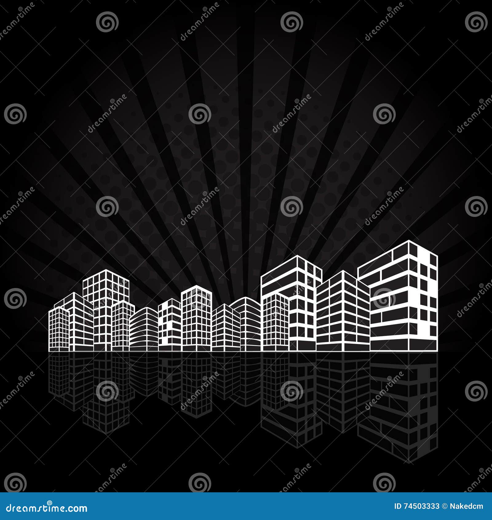 Building Cityscape in Night Stock Vector - Illustration of real, tone ...