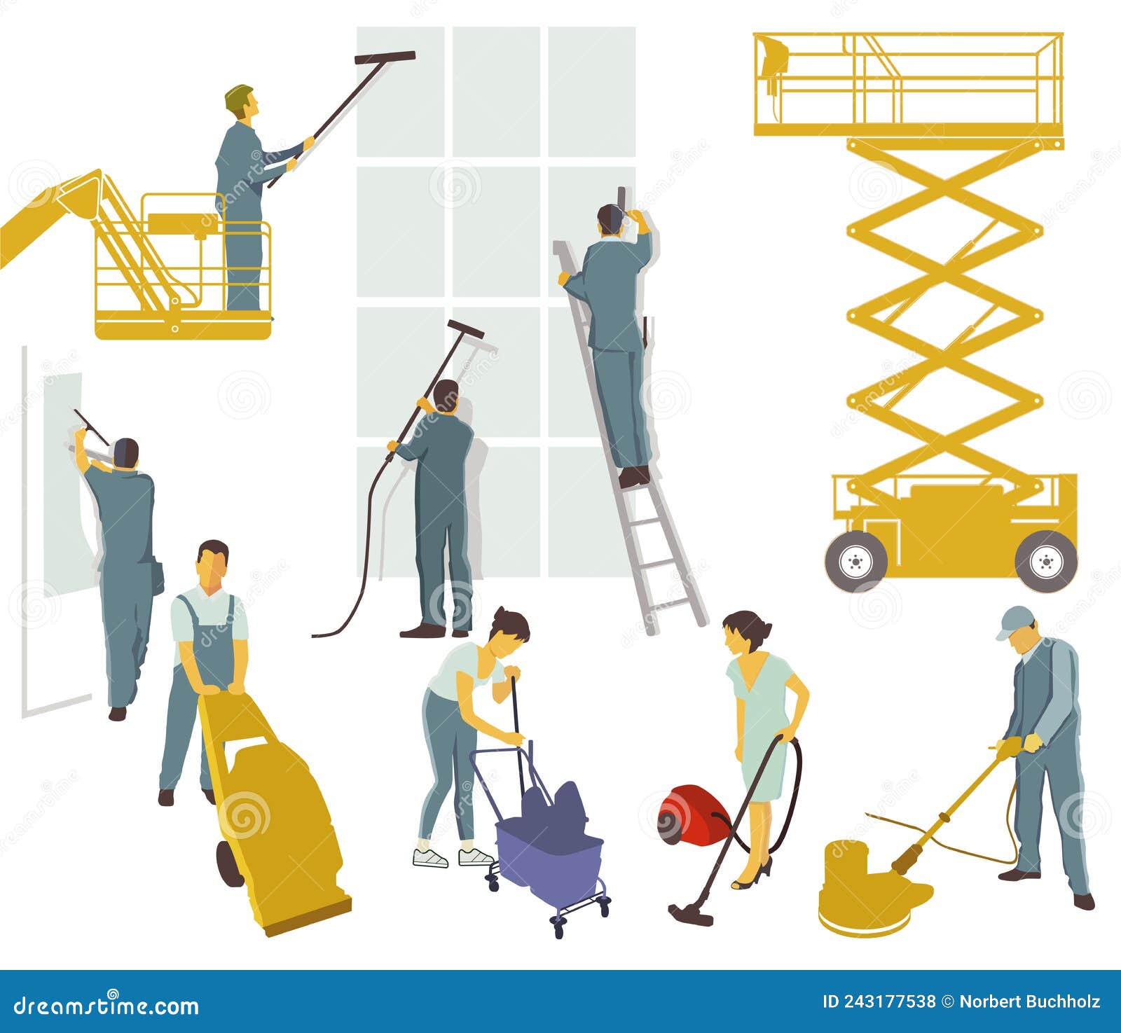Building Cleaning, Clean Windows Illustration Stock Vector ...