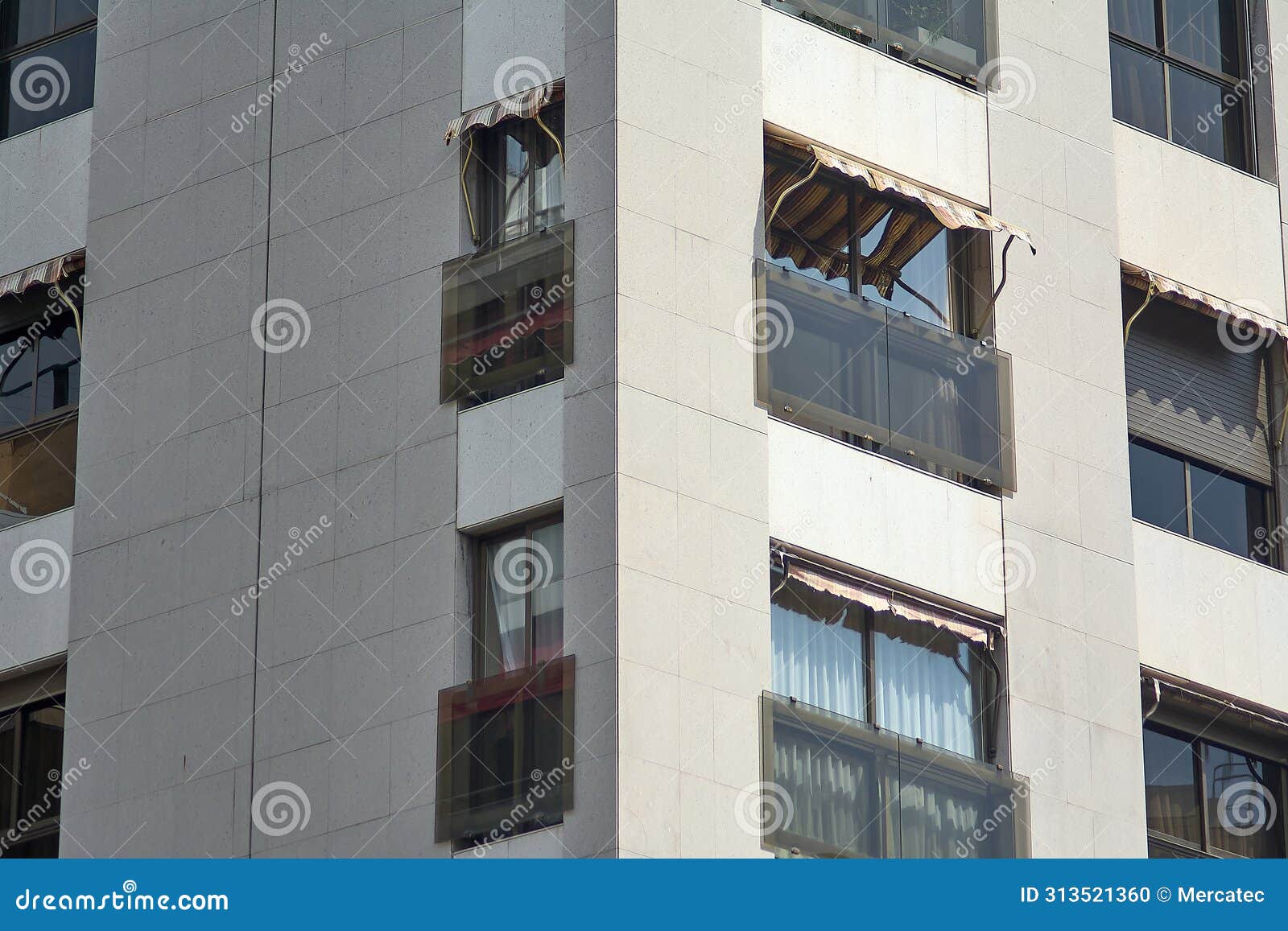 Building with Closed Windows and Intact Structure. Stock Photo - Image ...