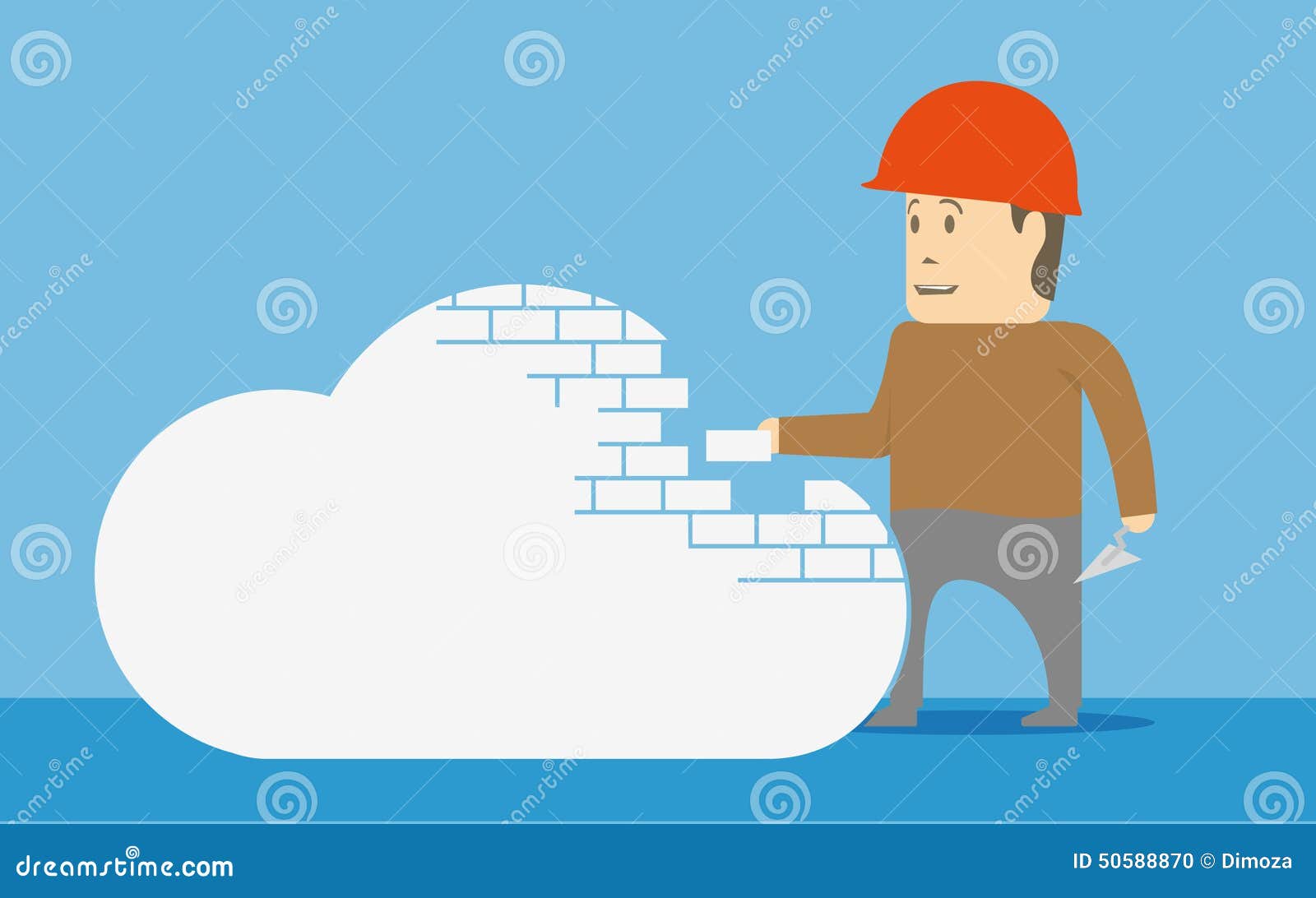 Building a Cloud. Concept Image. Stock Vector - Illustration of ...