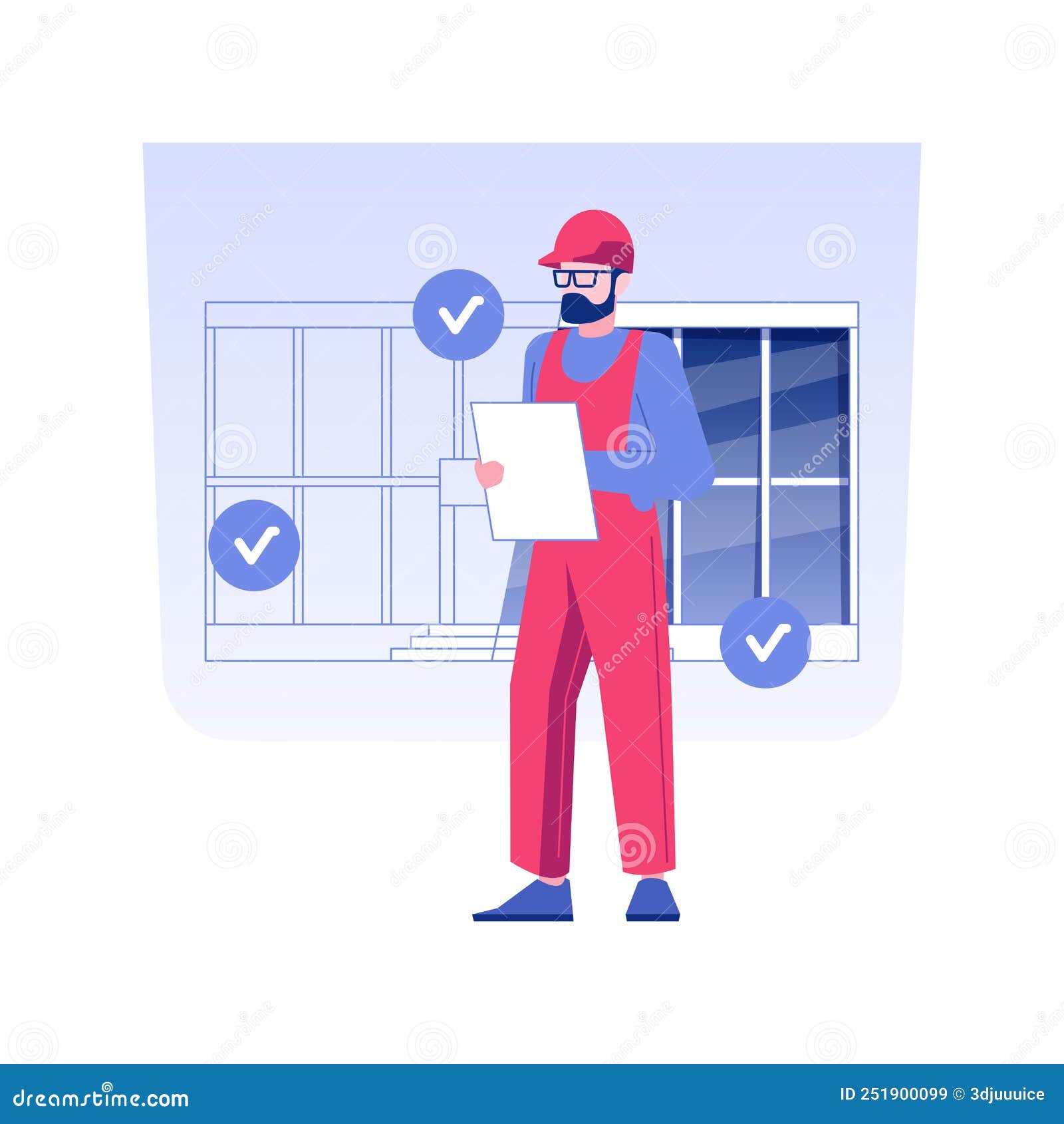 Building Code Inspection Isolated Concept Vector Illustration. Stock ...