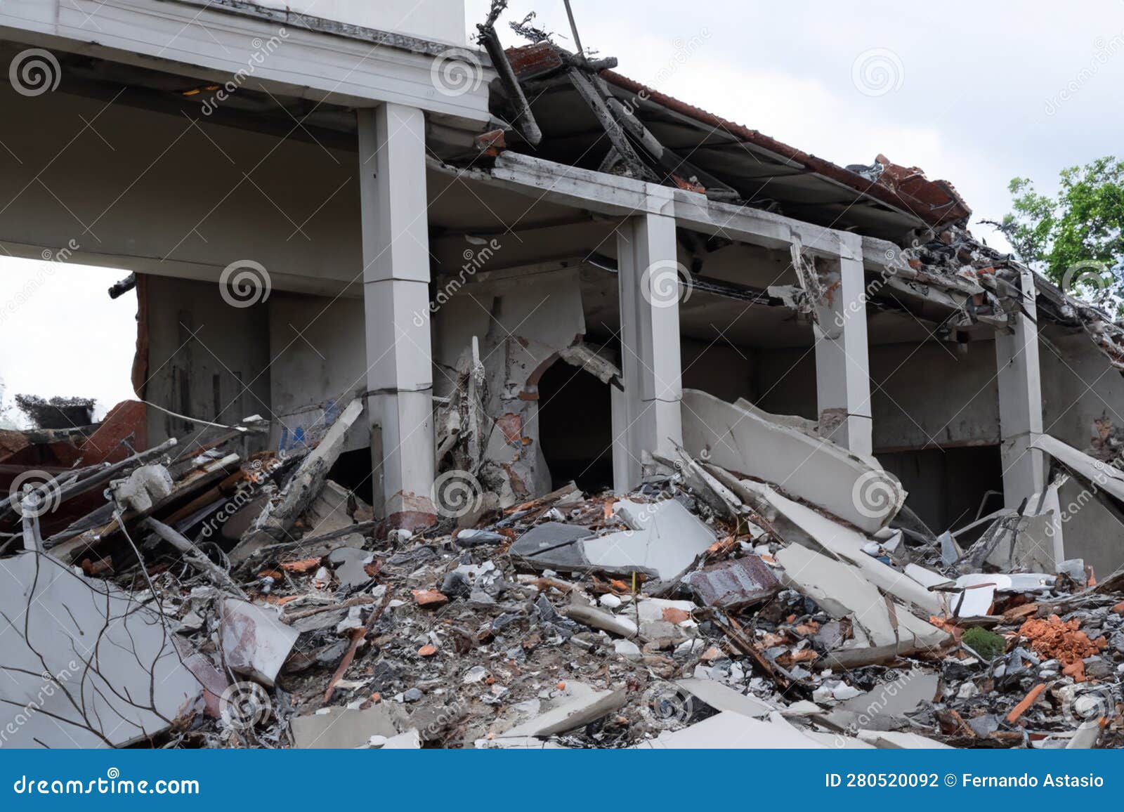 Building Collapse. Debris and Destroyed Building that Collapsed from an ...