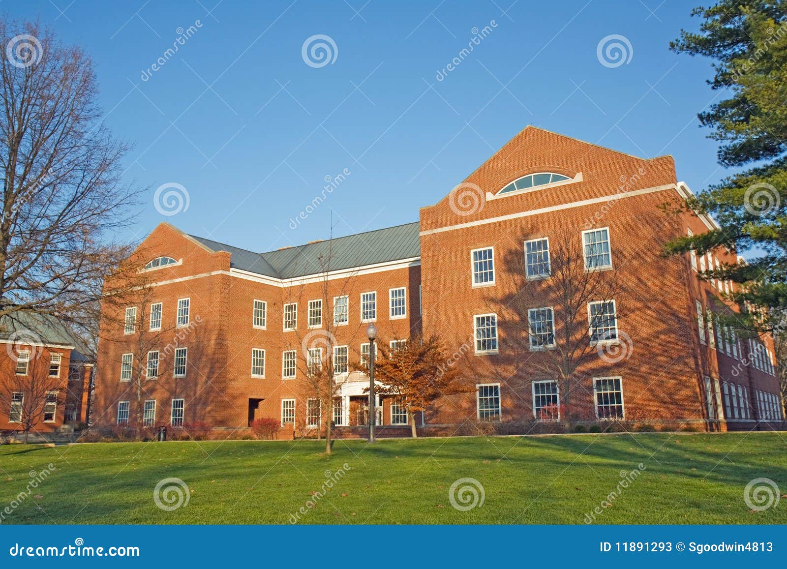 Building on a College Campus in Indiana Stock Image - Image of blue ...
