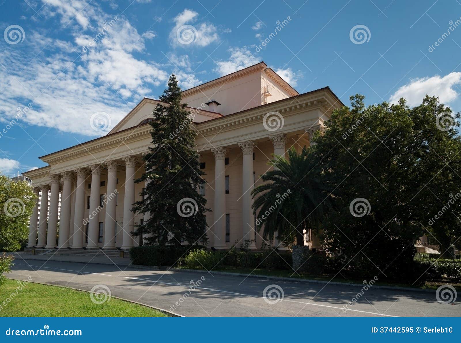 Building with a Colonnade. Russia, Sochi Stock Image - Image of ...