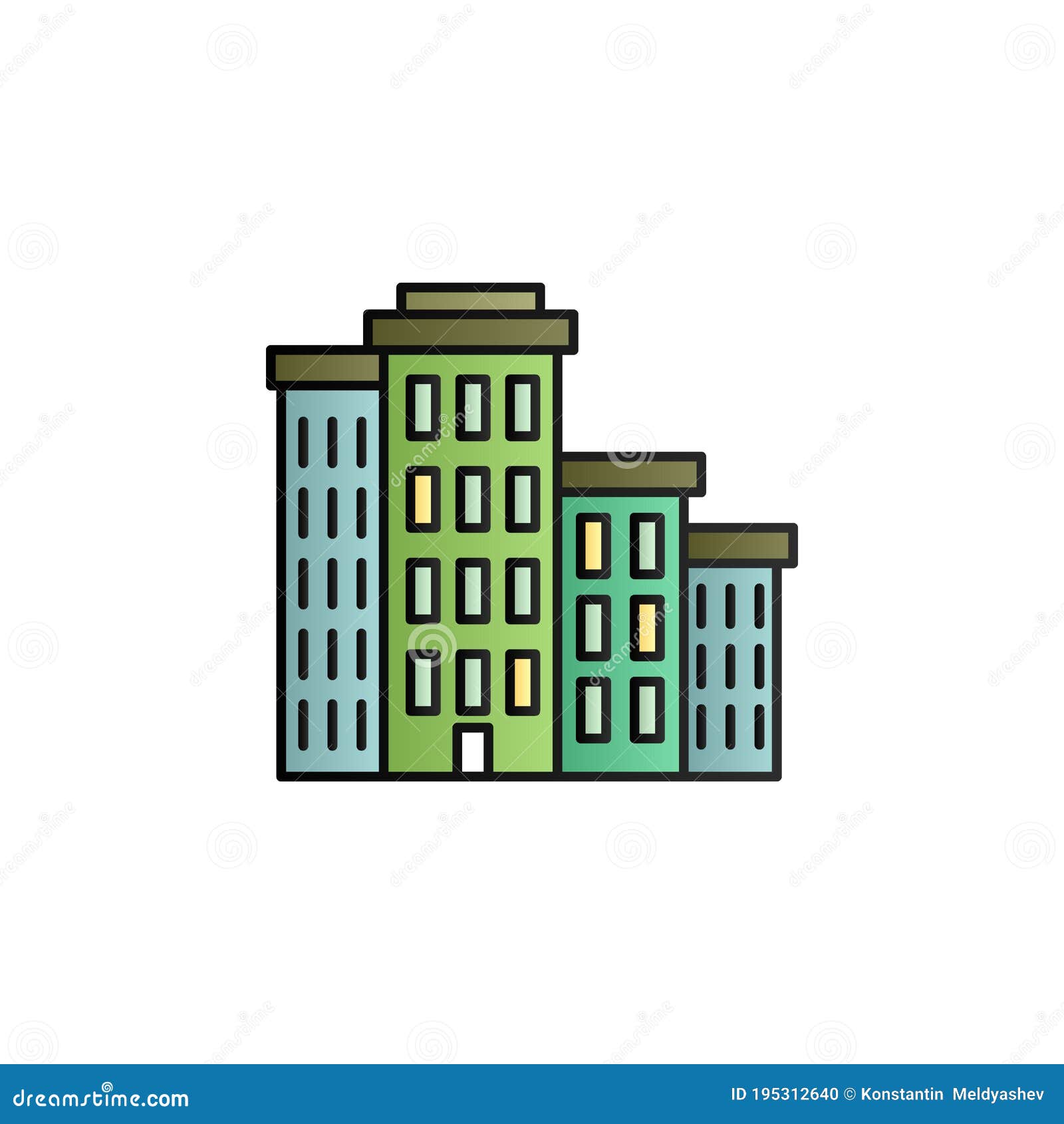 Building Color Gradient Vector Icon Stock Illustration - Illustration ...