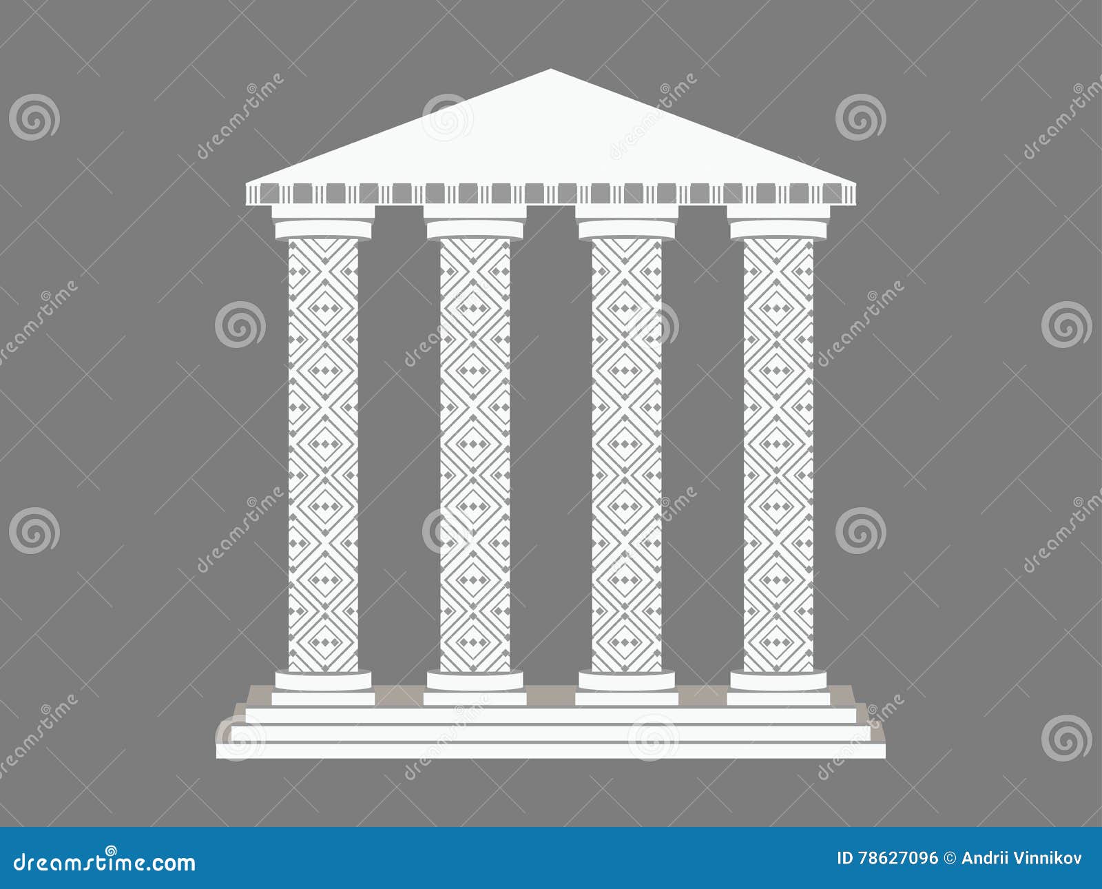 Column. Doric, Roman Style. Set Columns With Patterns. Vector ...
