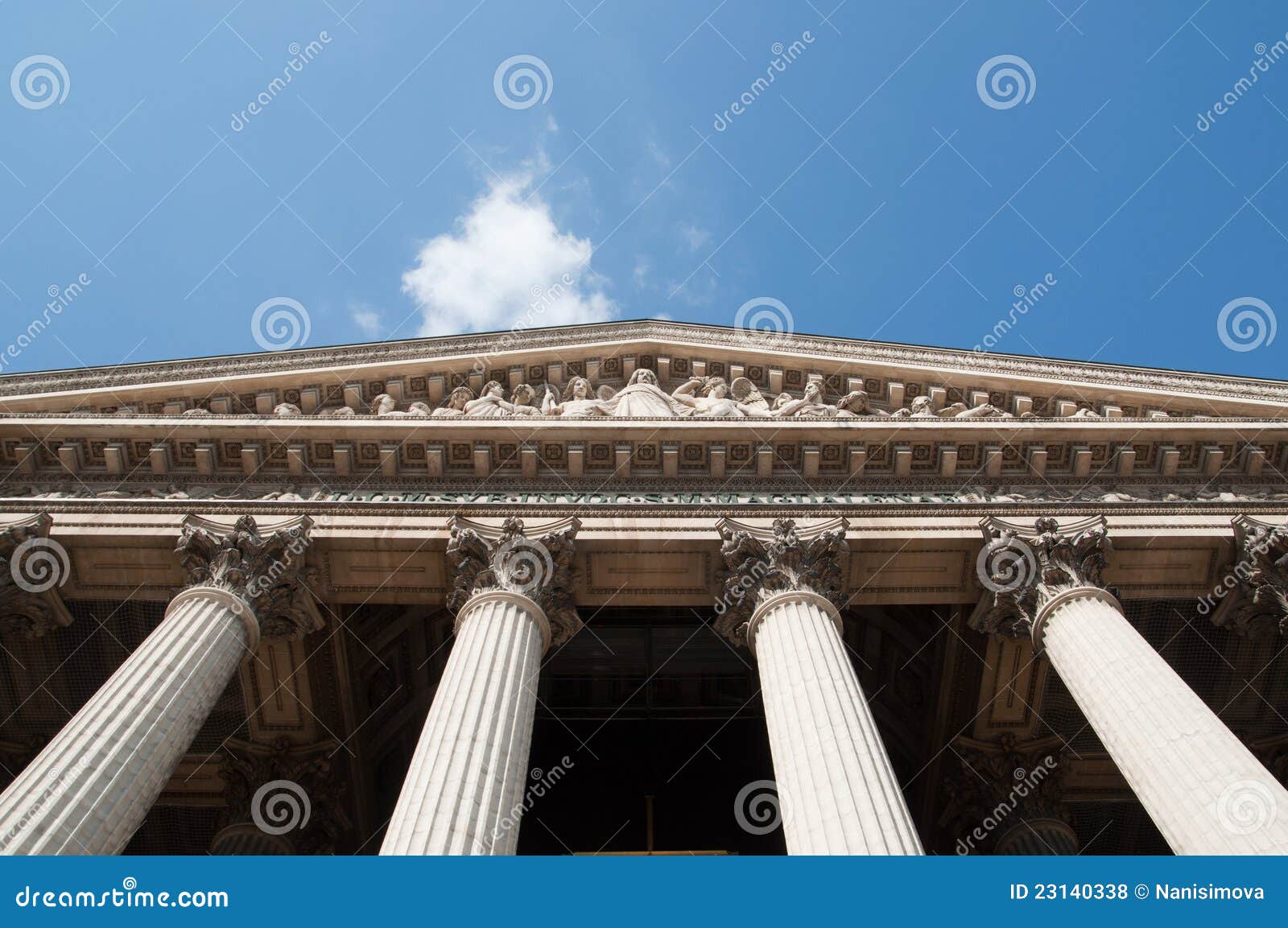 Building with Columns in Downtown Paris Stock Photo - Image of grecian ...