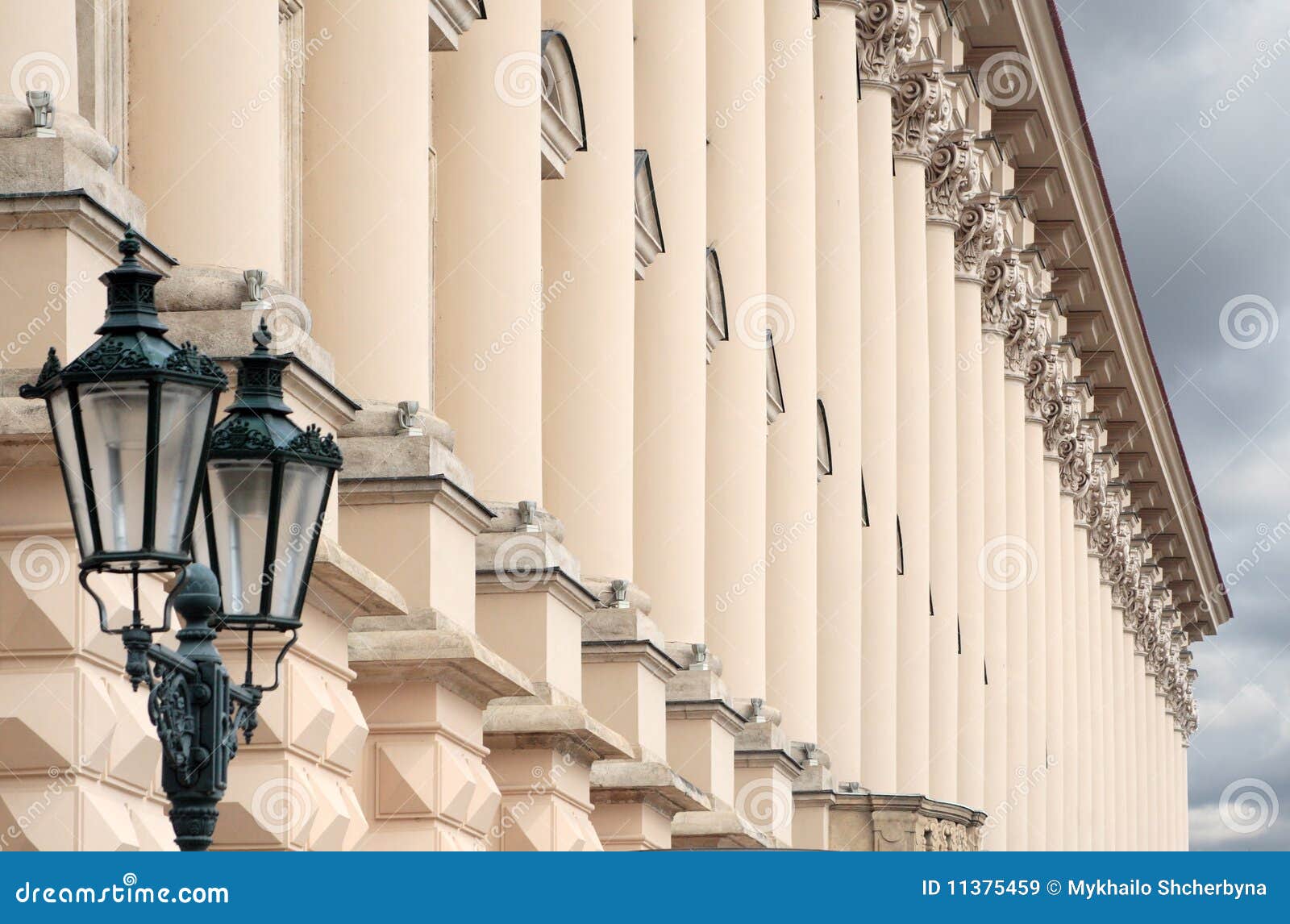 Building with Columns. a Facade Fragment Stock Image - Image of city ...