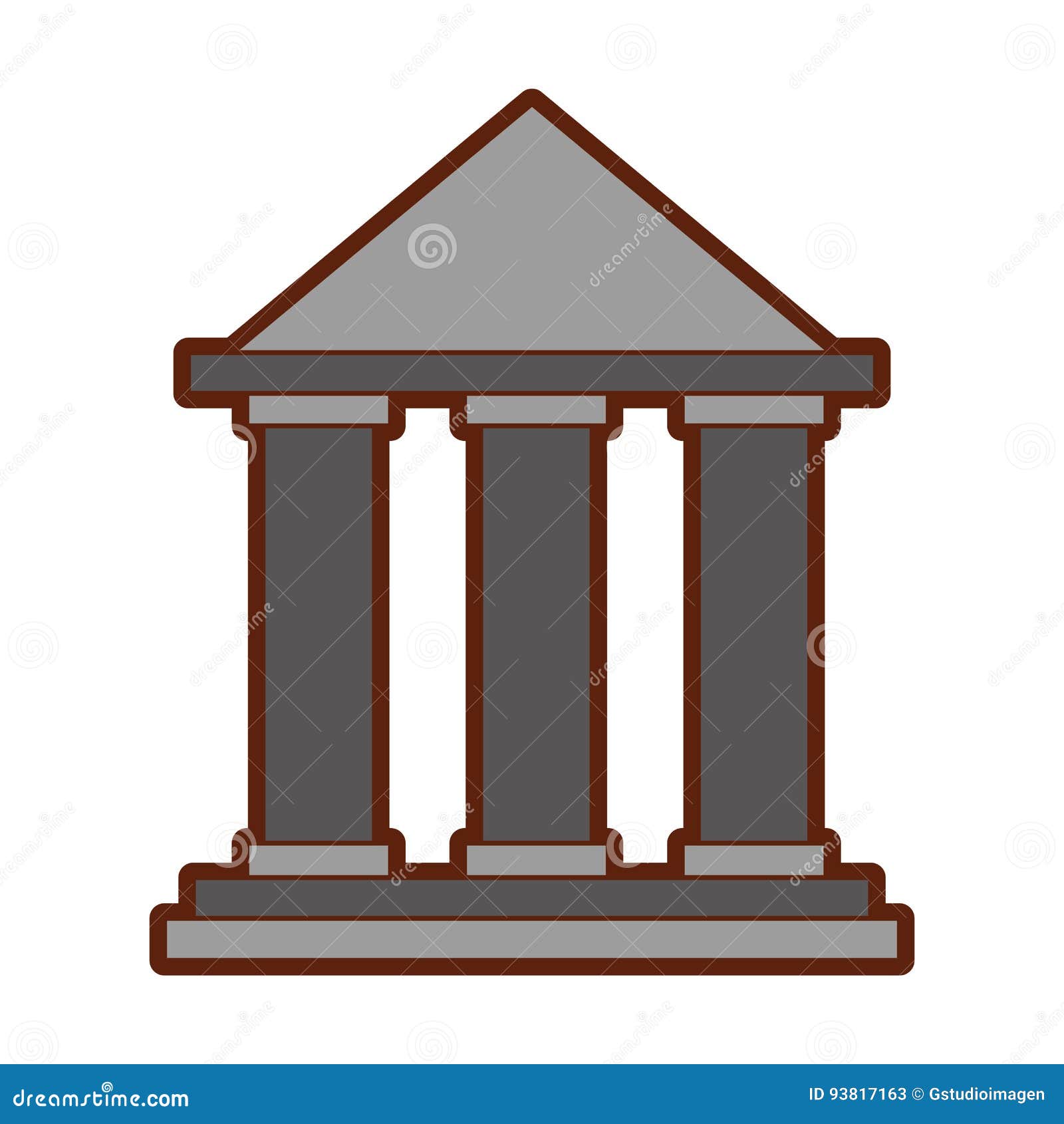 Building with columns icon stock vector. Illustration of government ...
