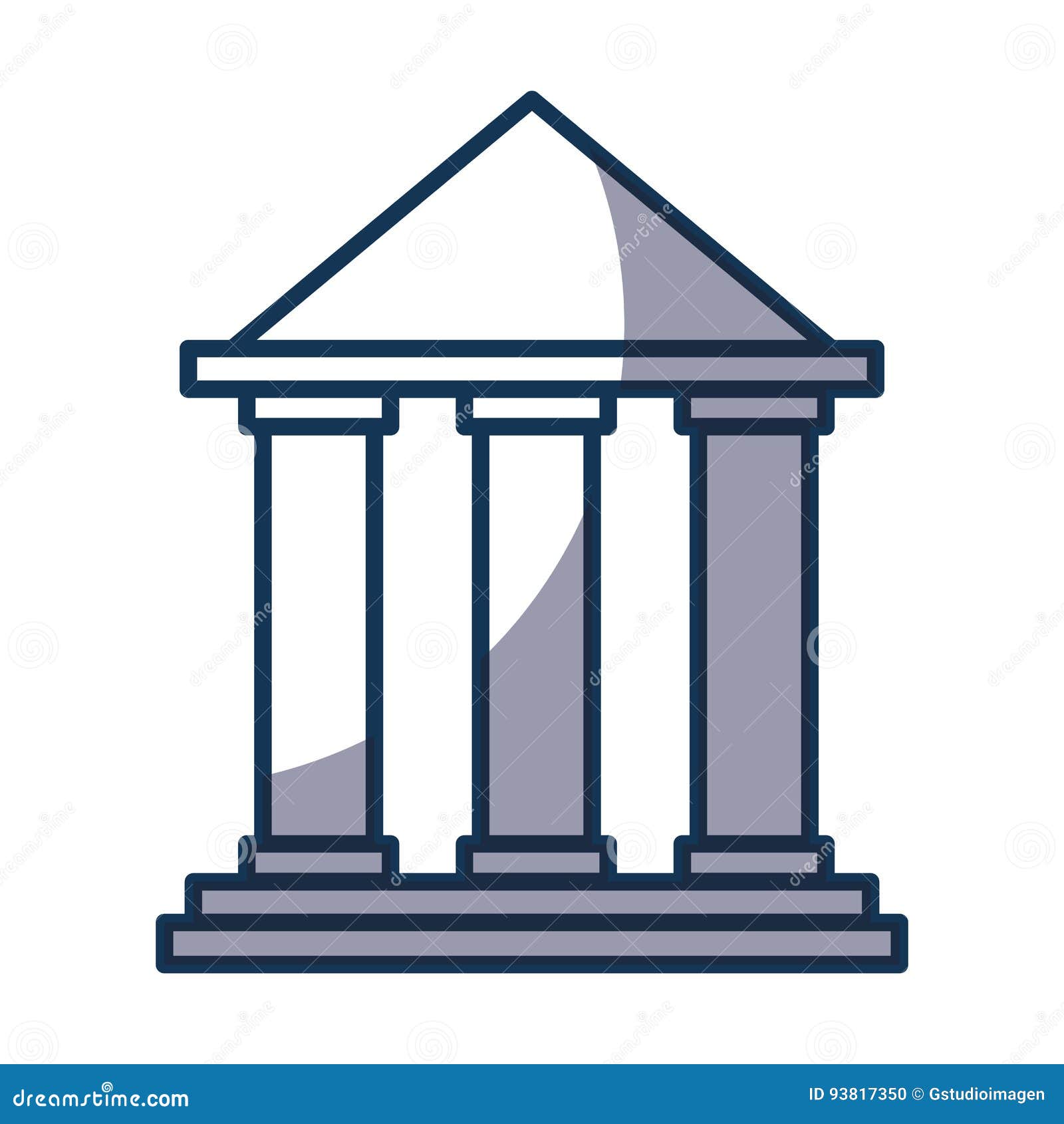 Building with columns icon stock vector. Illustration of icon - 93817350