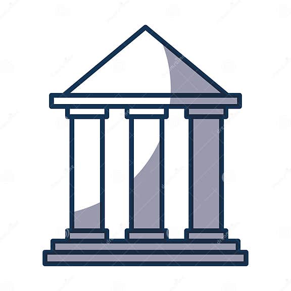Building with columns icon stock vector. Illustration of icon - 93817350