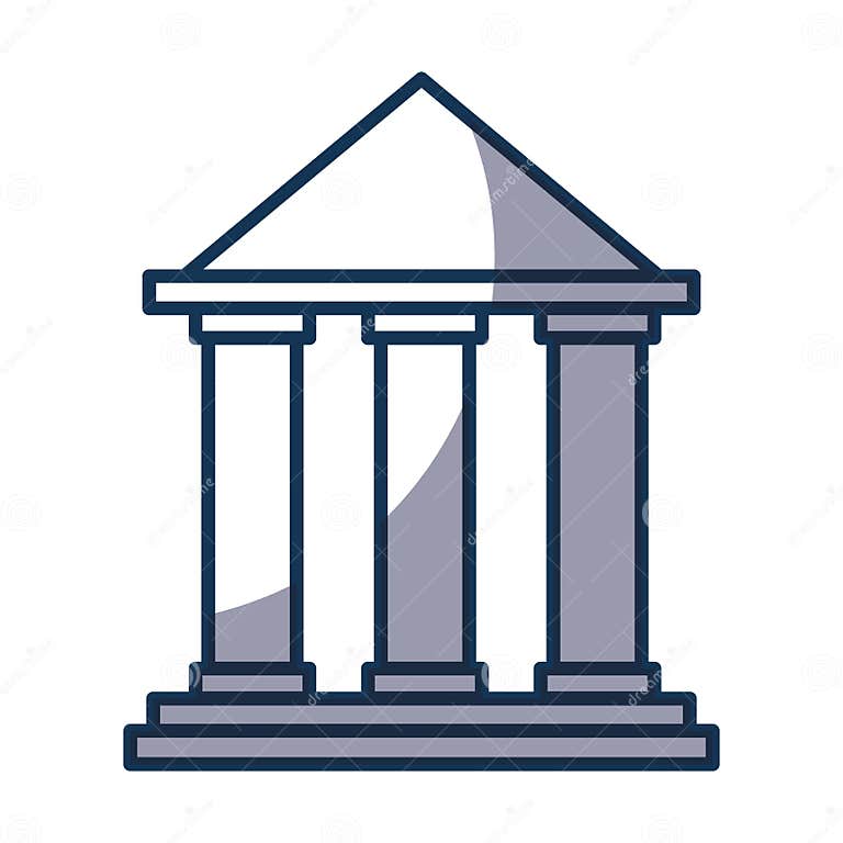 Building with columns icon stock vector. Illustration of icon - 93817350