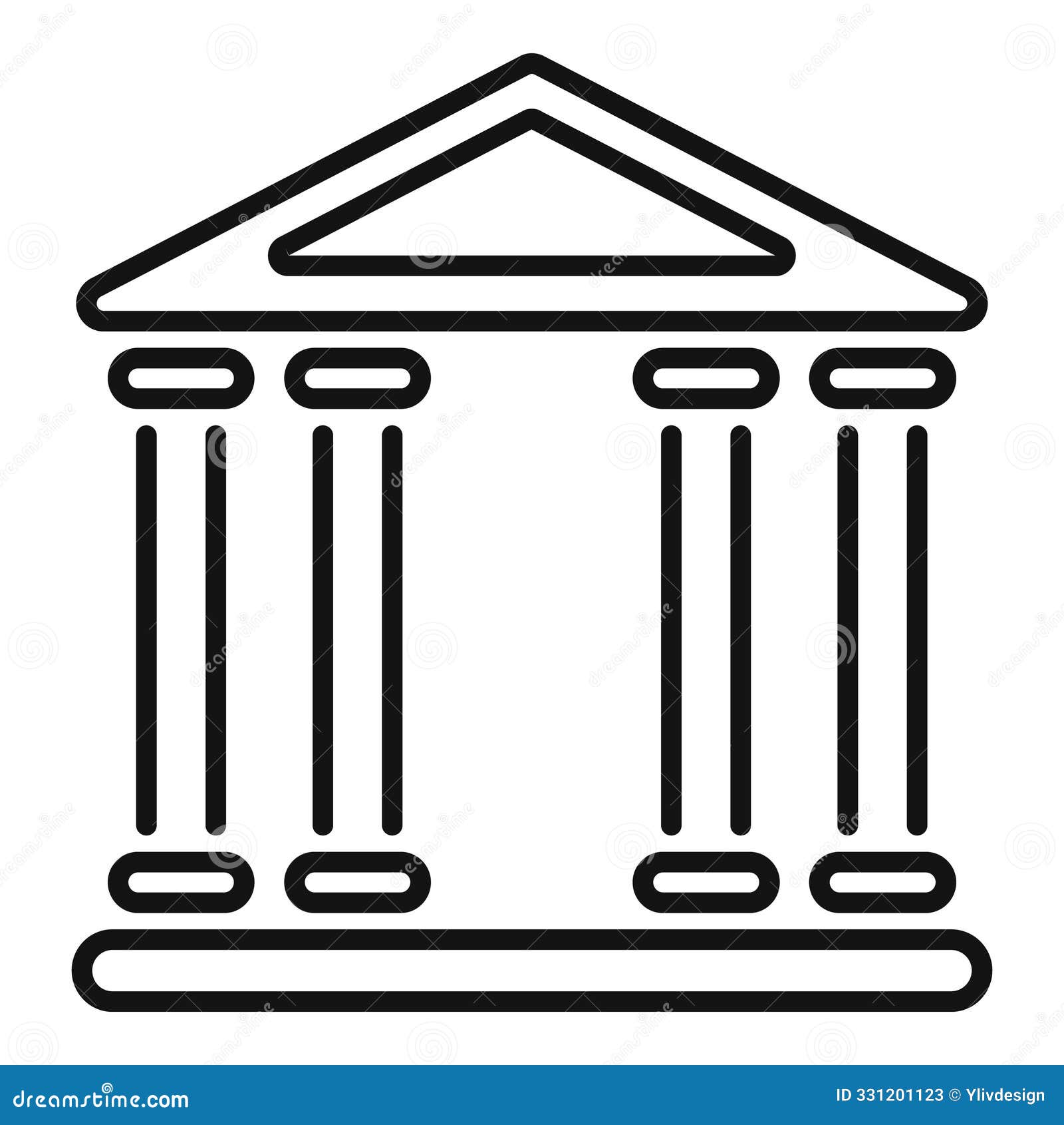 Building with Columns Representing a Courthouse Symbol Stock ...