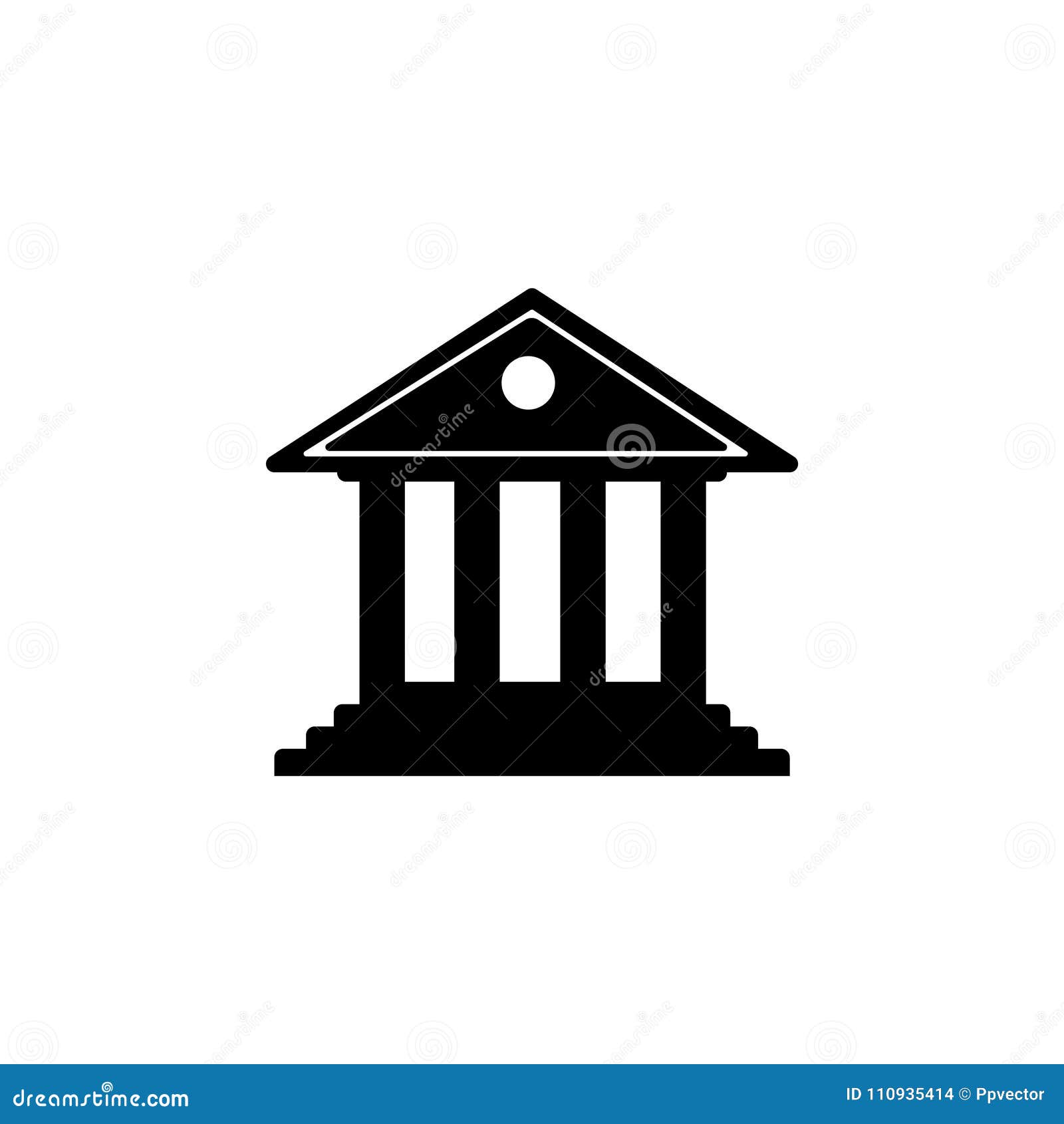 Building with Columns Symbol Vector Stock Vector - Illustration of ...